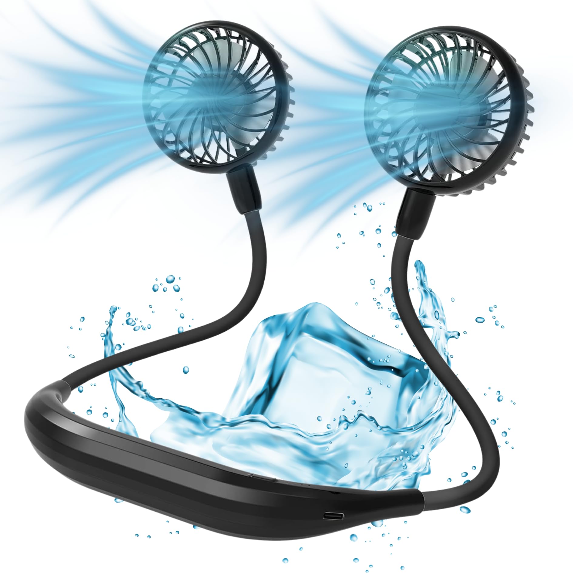 iN Wear 'n' Cool Neck Fan - Neck Cooler - Rechargeable Portable - Head ...