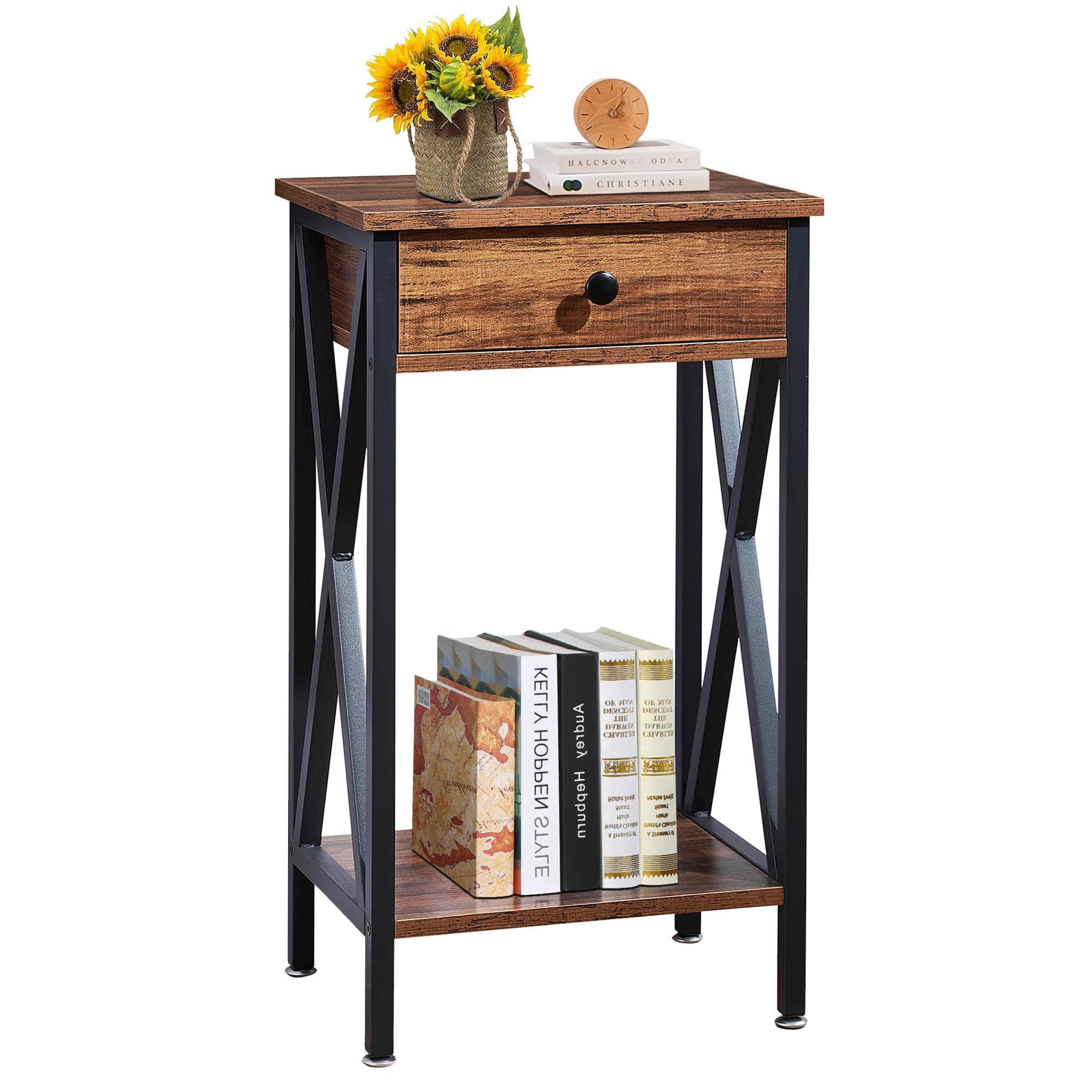 Snapklik.com : VECELO Tall End Side Tables,27 Inch Night Stand