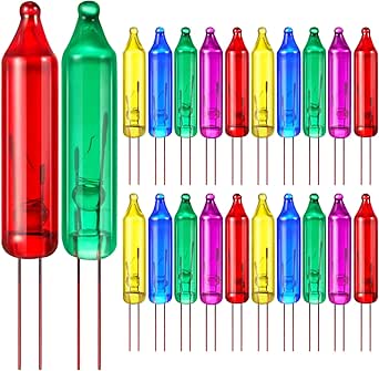 Remagr 70 Pcs 3.5v Christmas Mini Light Bulbs Xmas Holiday Incandescent ...