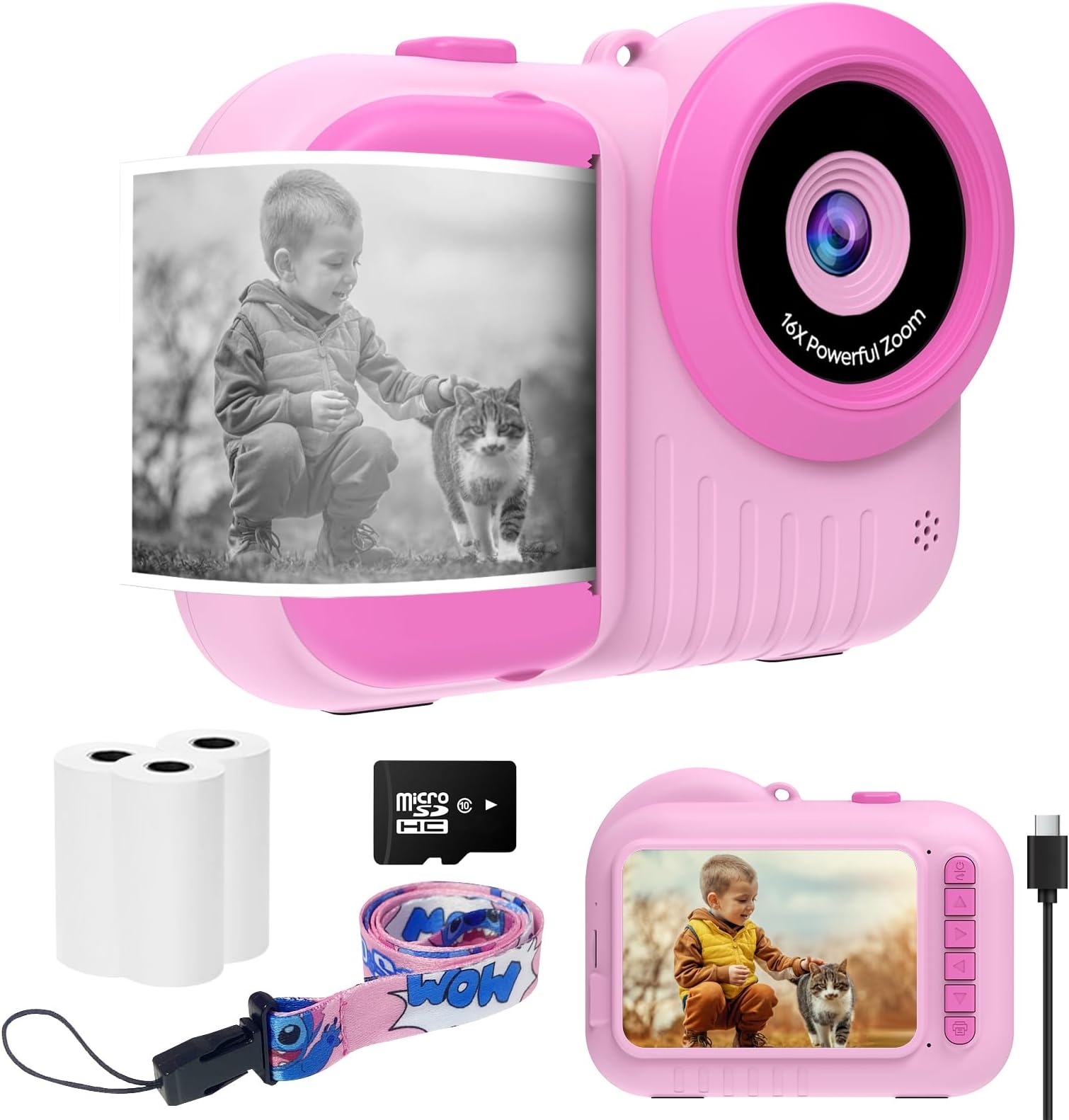 Amazon.com : Kids Camera Instant Print Cameras That Print Photos, Black ...
