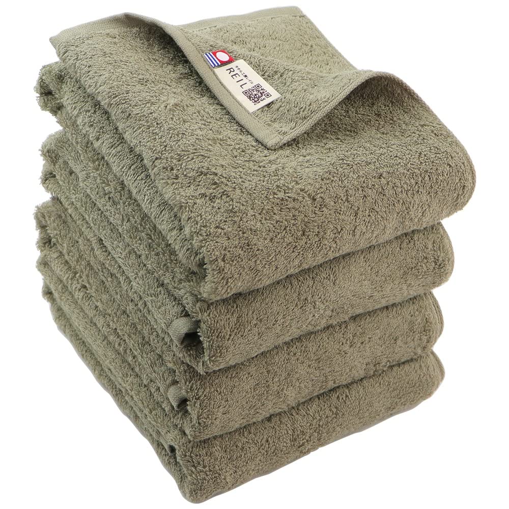 Amazon｜日本製 今治タオル 抗菌防臭加工 今治タオルブランド認定商品 ＆color アンドカラー スリムバスタオル 4枚セット カーキ ...