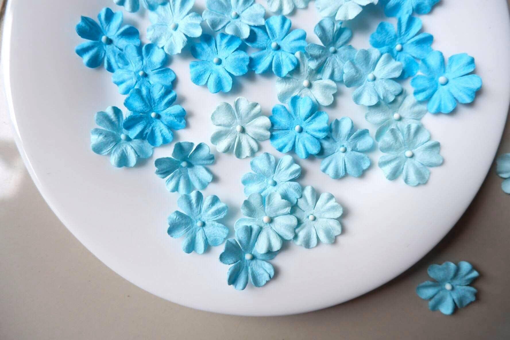 Amazon.com: Handmade 50 Pcs Roses Pastels Mulberry Paper Flowers 2x2 ...