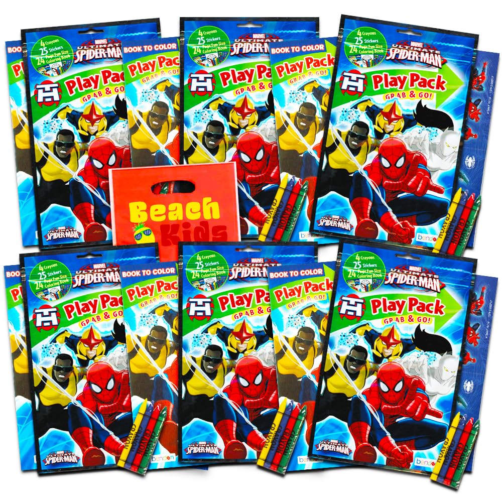 Amazon.com: Spider-Man Marvel Spiderman Ultimate Party Favors Packs - 6 ...
