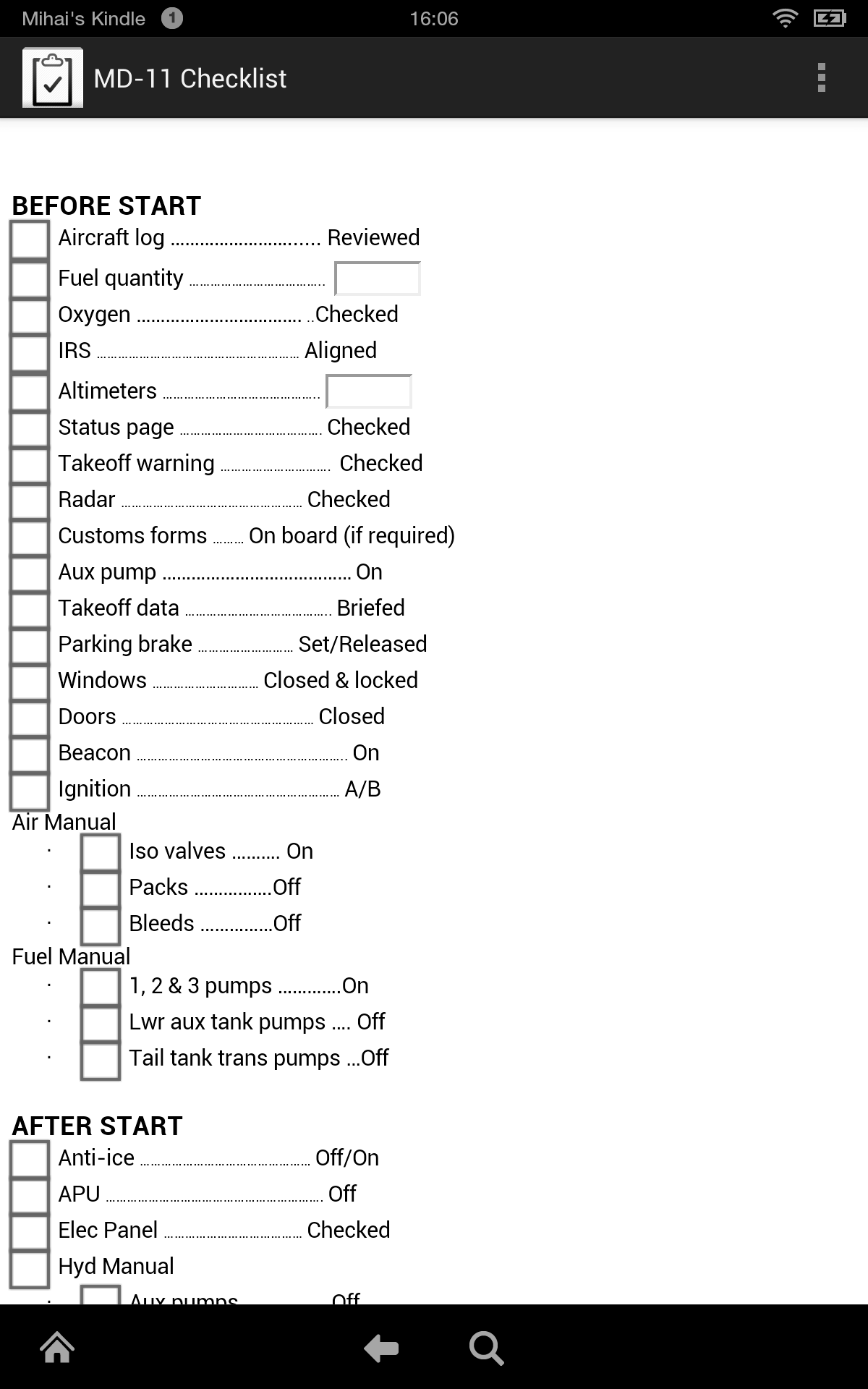 MD-11 Checklist - App on the Amazon Appstore