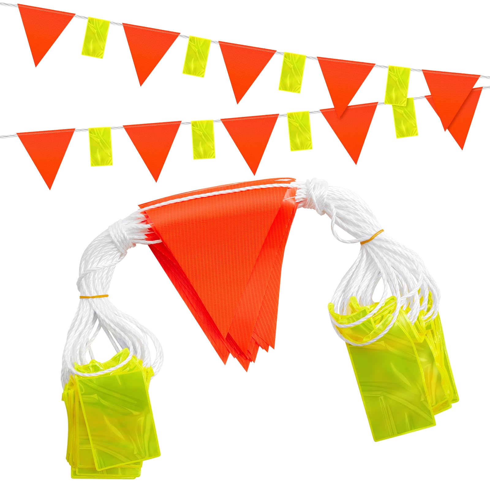 Snapklik.com : Preboun Perimeter Marking Flags 102 Ft/ 45 Pcs Caution ...