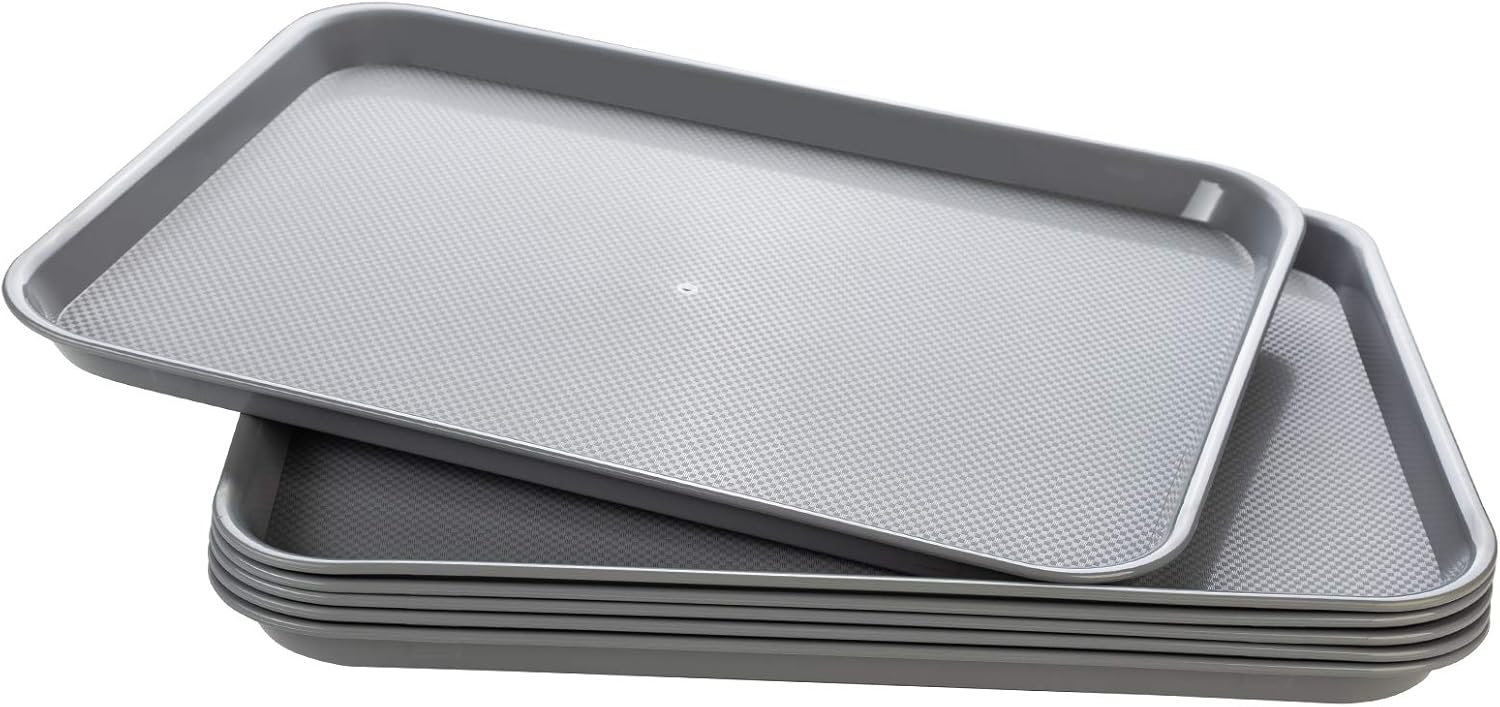 Amazon.com | Eslite Rectangular Plastic Serving Trays,Fast Food Serving ...