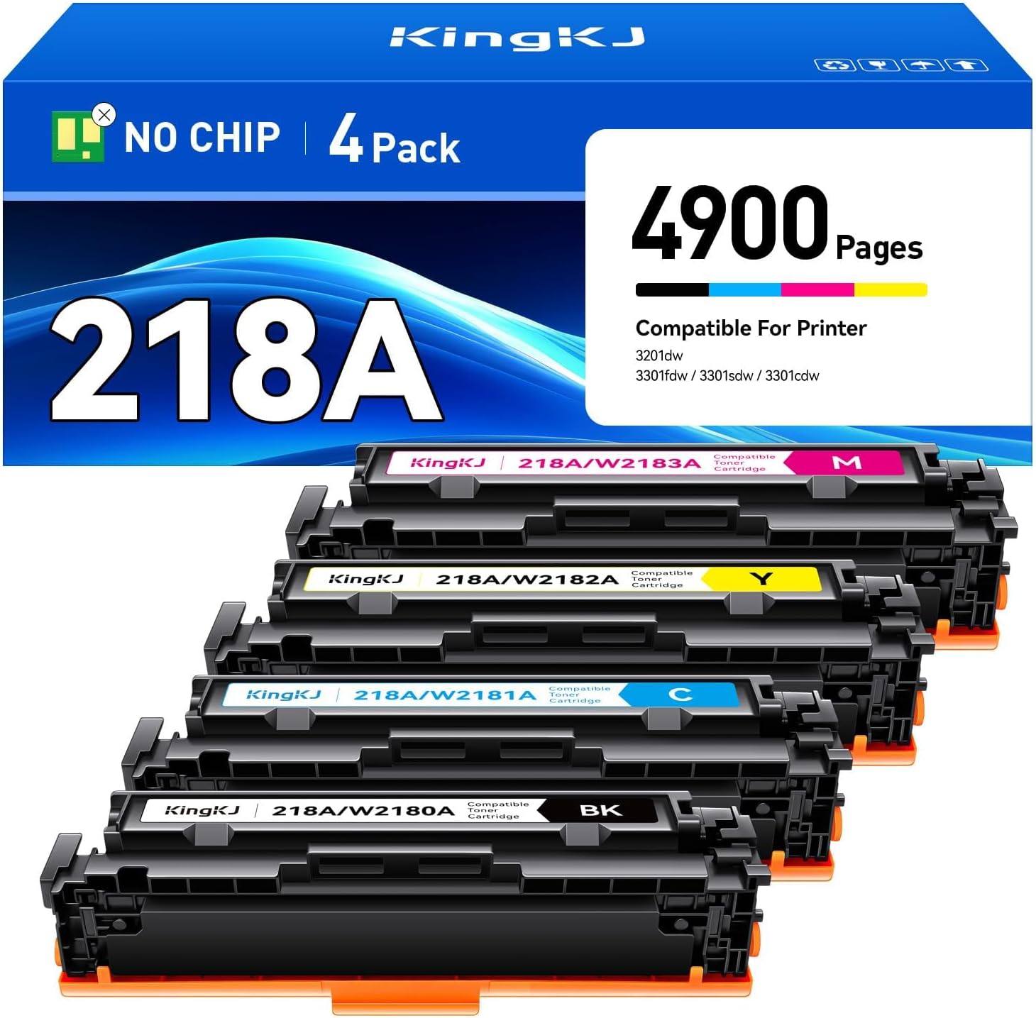 Amazon.com: 218A Toner Cartridges 4 pack Compatible for HP 218A W2180A ...