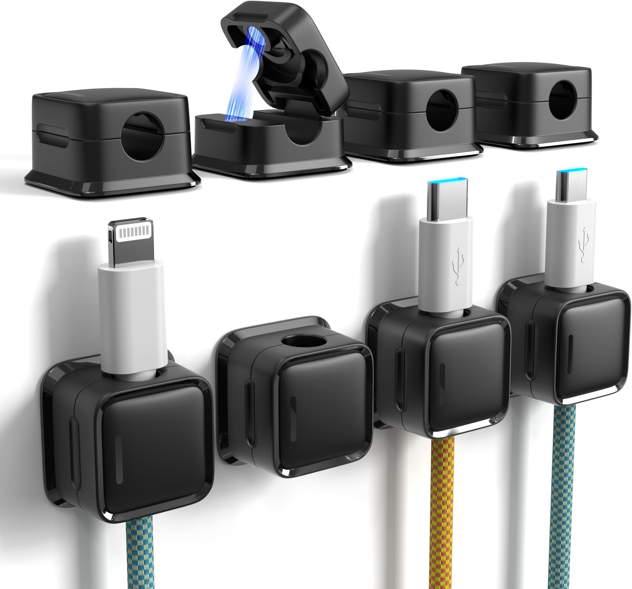 Amazon.com: 7 Pack Magnetic Cable Clips [Cable Smooth Adjustable] Cord ...