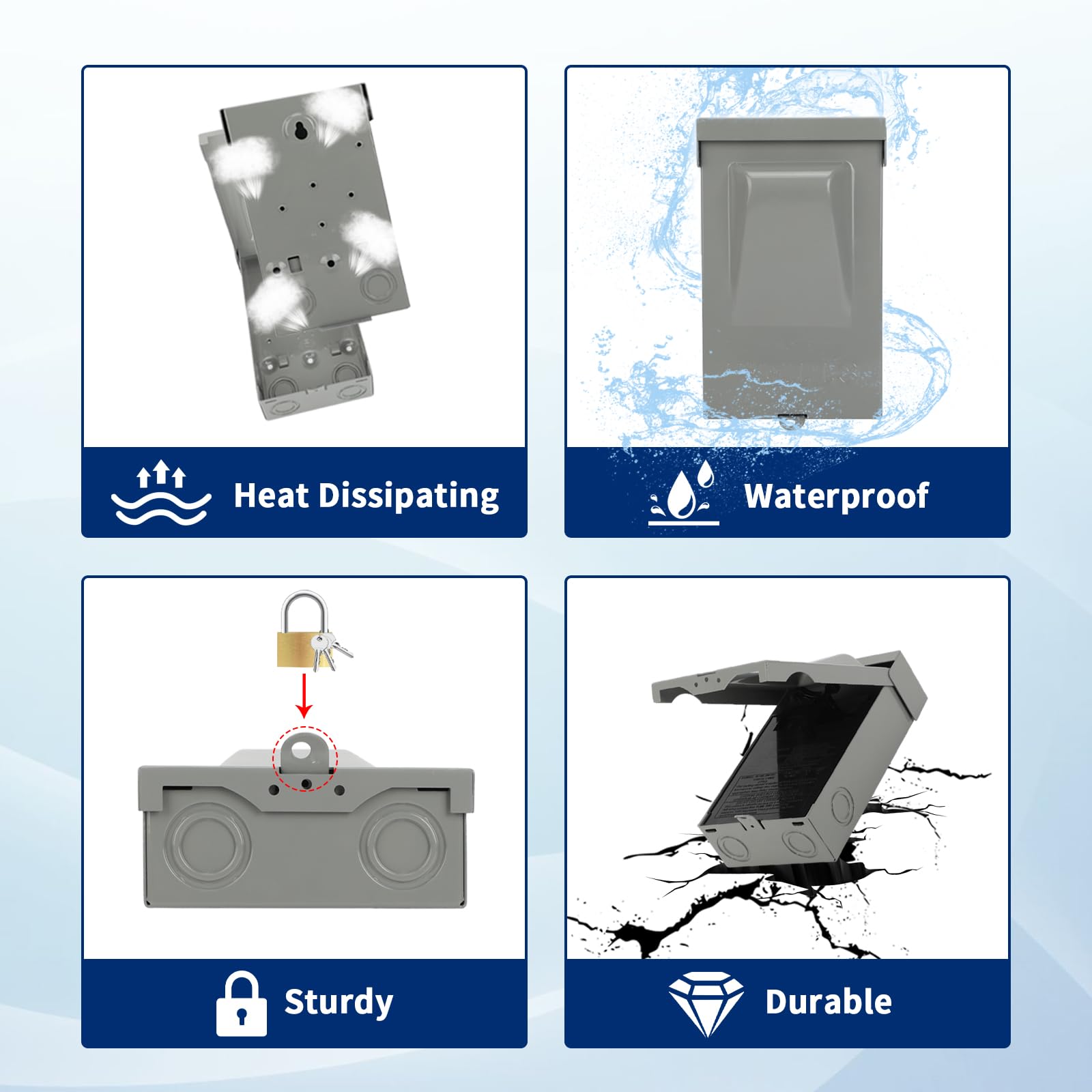 Snapklik.com : Wells 60 Amp Fuse Disconnect 120/240VAC AC Disconnect ...