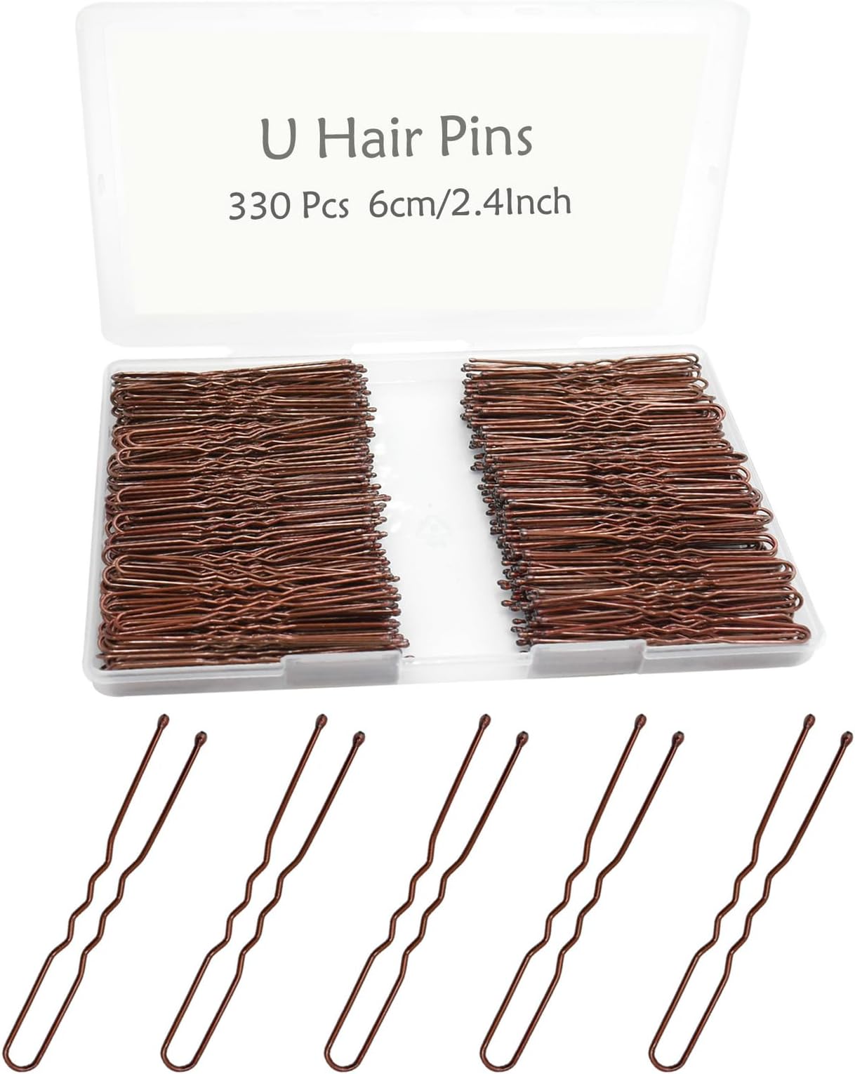 Amazon.com : 330 Count U Shaped Hair Pins Brown, YINGFENG 2.4inch Brown ...