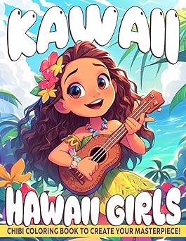 Amazon.com: Kawaii Hawaii Girls - Chibi Coloring Book: Escape to a ...