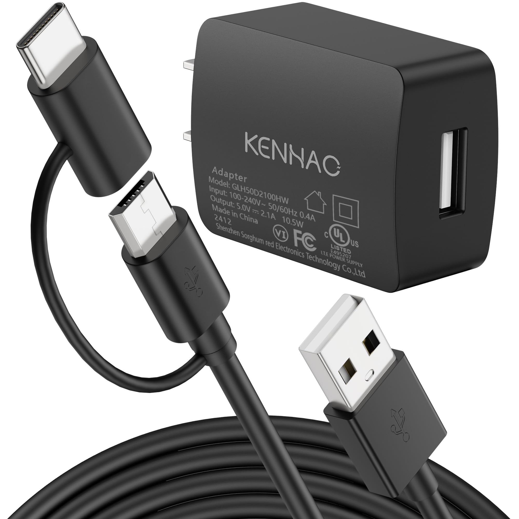 Amazon.com: Tablet/E-Reader Charger for All Kindle Fire HD 6 7 8 10 ...