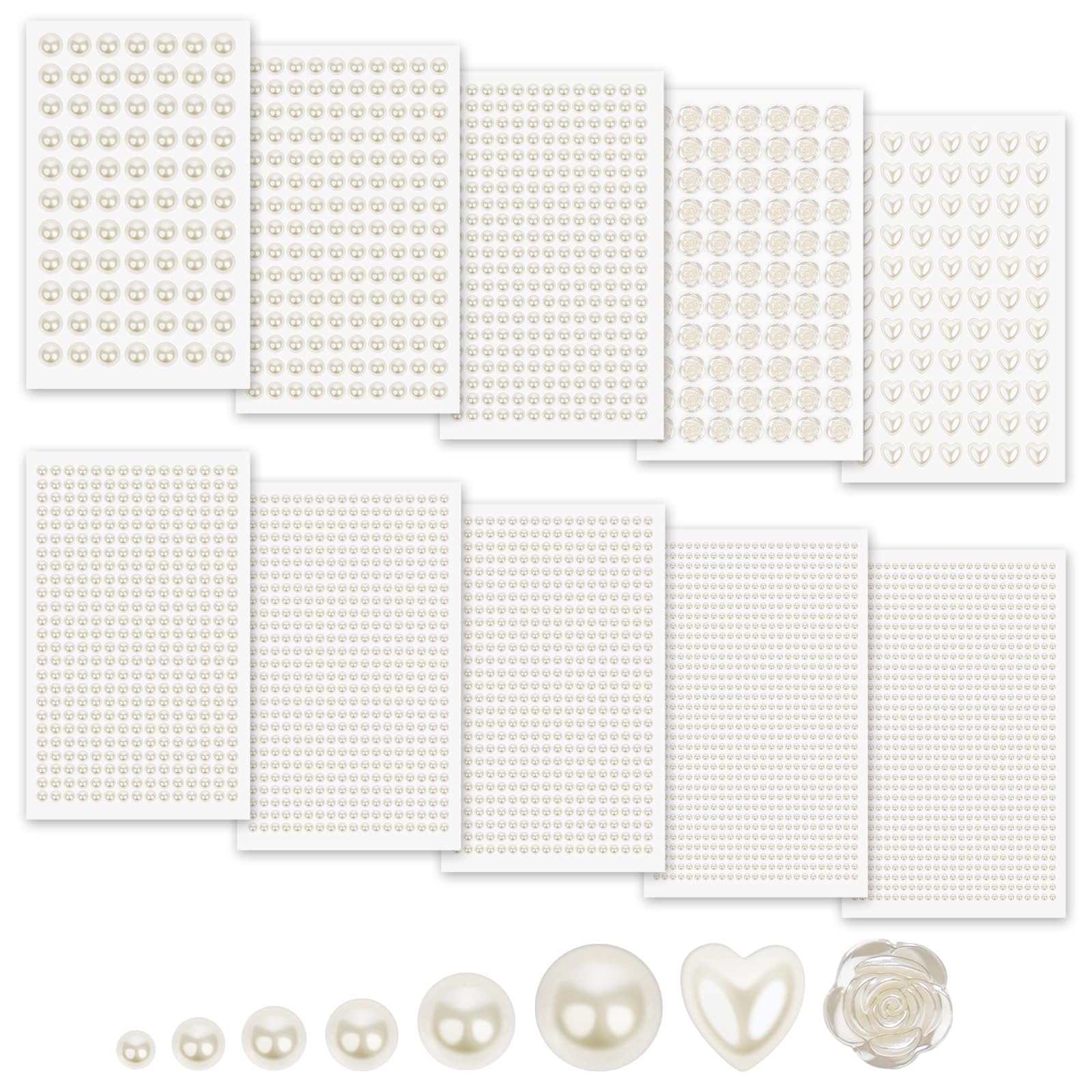 Amazon.com: MYDBUYSOME 3701PCS Pearl Stickers Pearls for Crafting ...