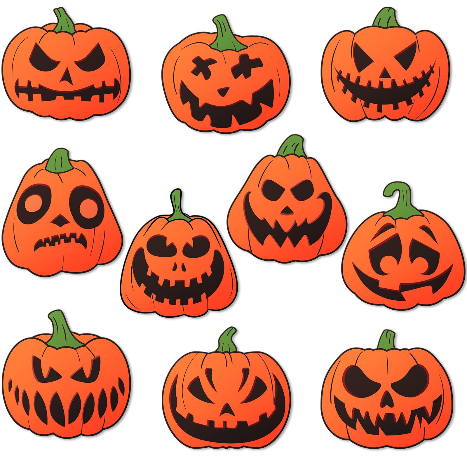 Amazon.com: Fuutreo 200 Pcs Halloween Pumpkin Cutouts Halloween Paper ...