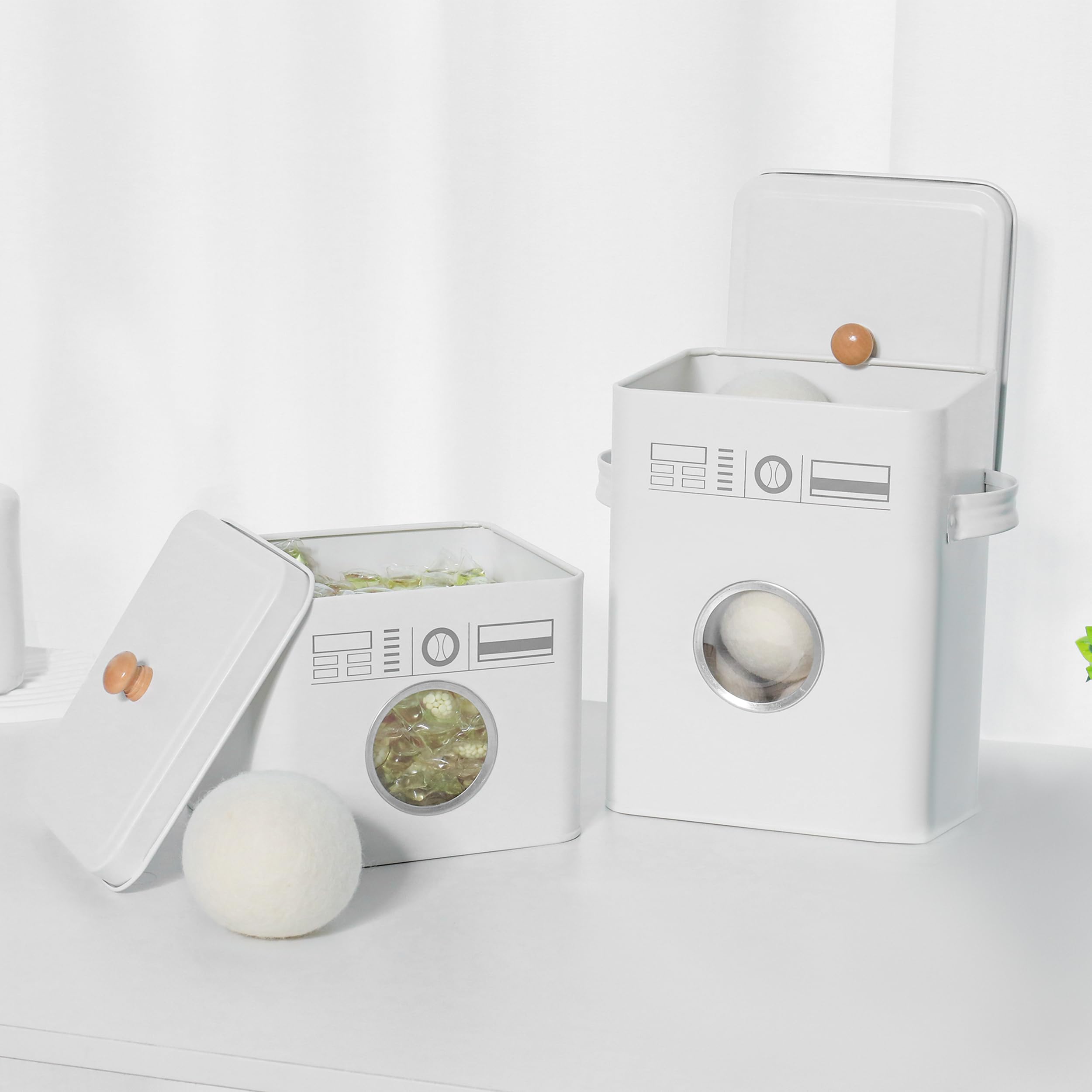 Amazon.com - 2-Pack Laundry Containers with Lid for Organizing ...