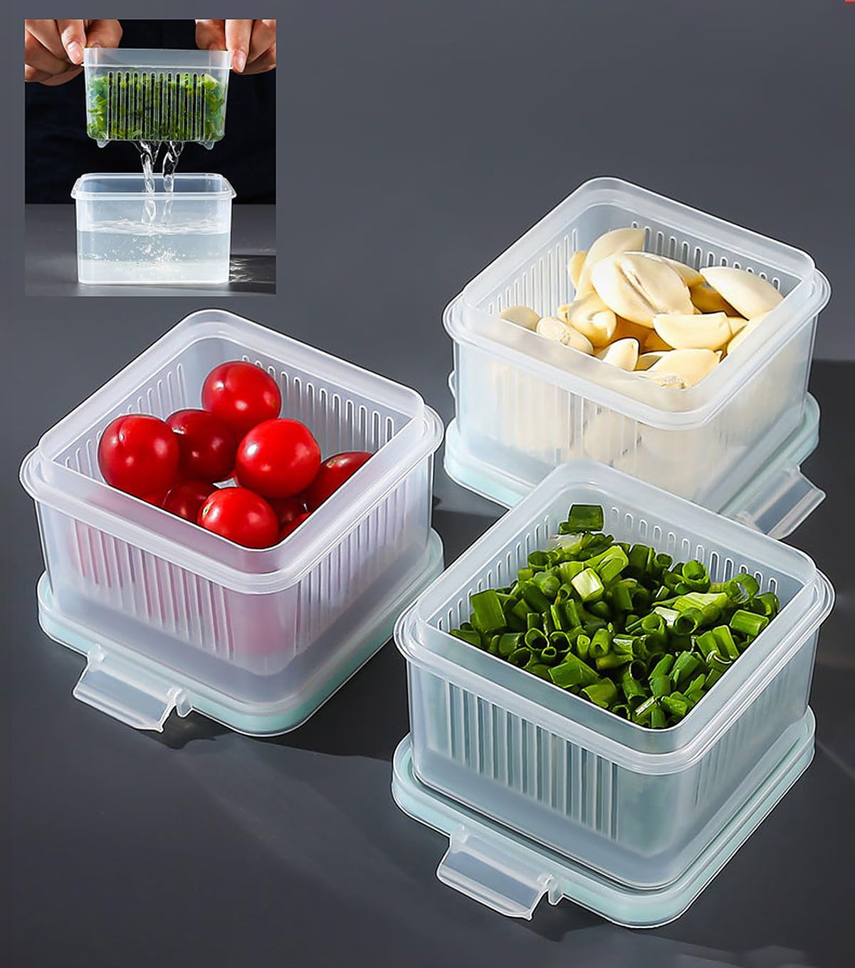 wolpin Airtight Fridge Storage Box Fridge Organizer Food Storage ...