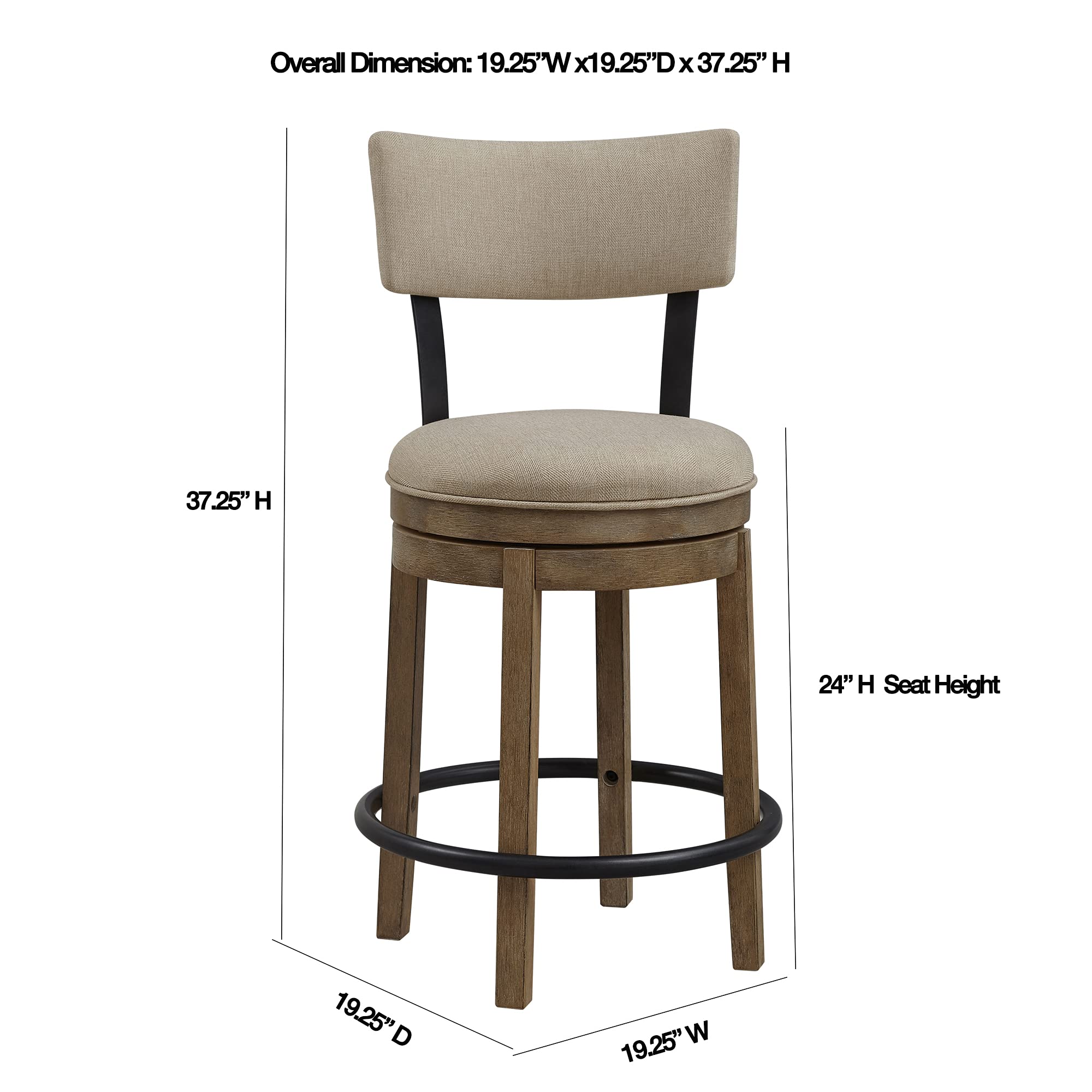Ball & Cast Counter Stool Chair Kitchen Room bar Stool, Creamy White,1 ...