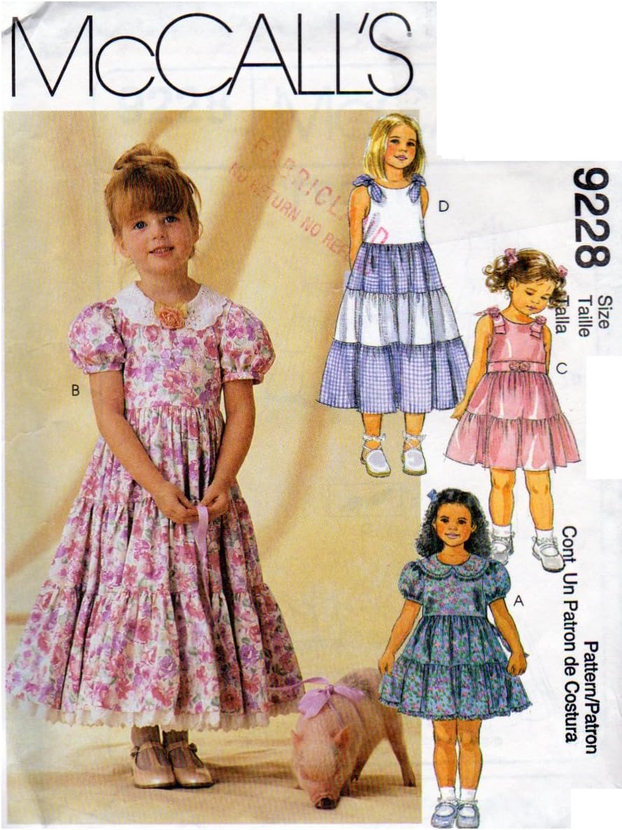Amazon.com: McCall's 9228, Children and Girls Dress in Two Lengths, SZ ...