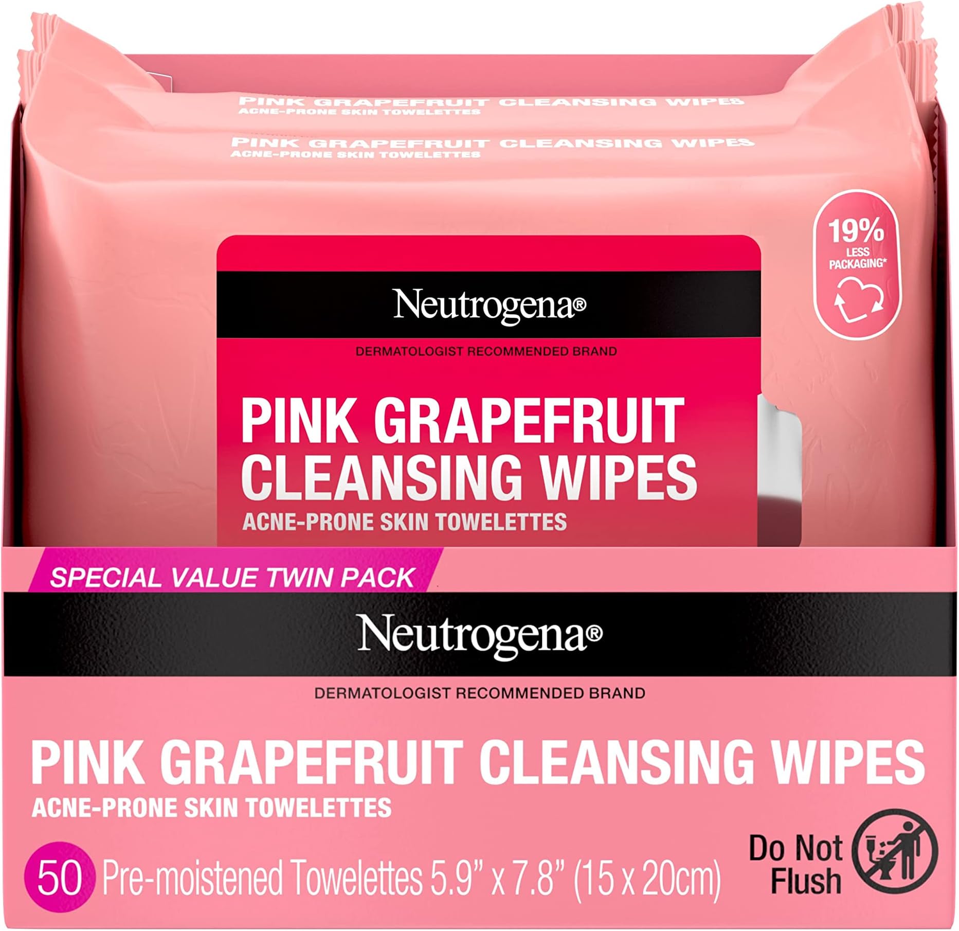 Amazon.com : Neutrogena Oil Free Facial Cleansing Makeup Wipes with ...