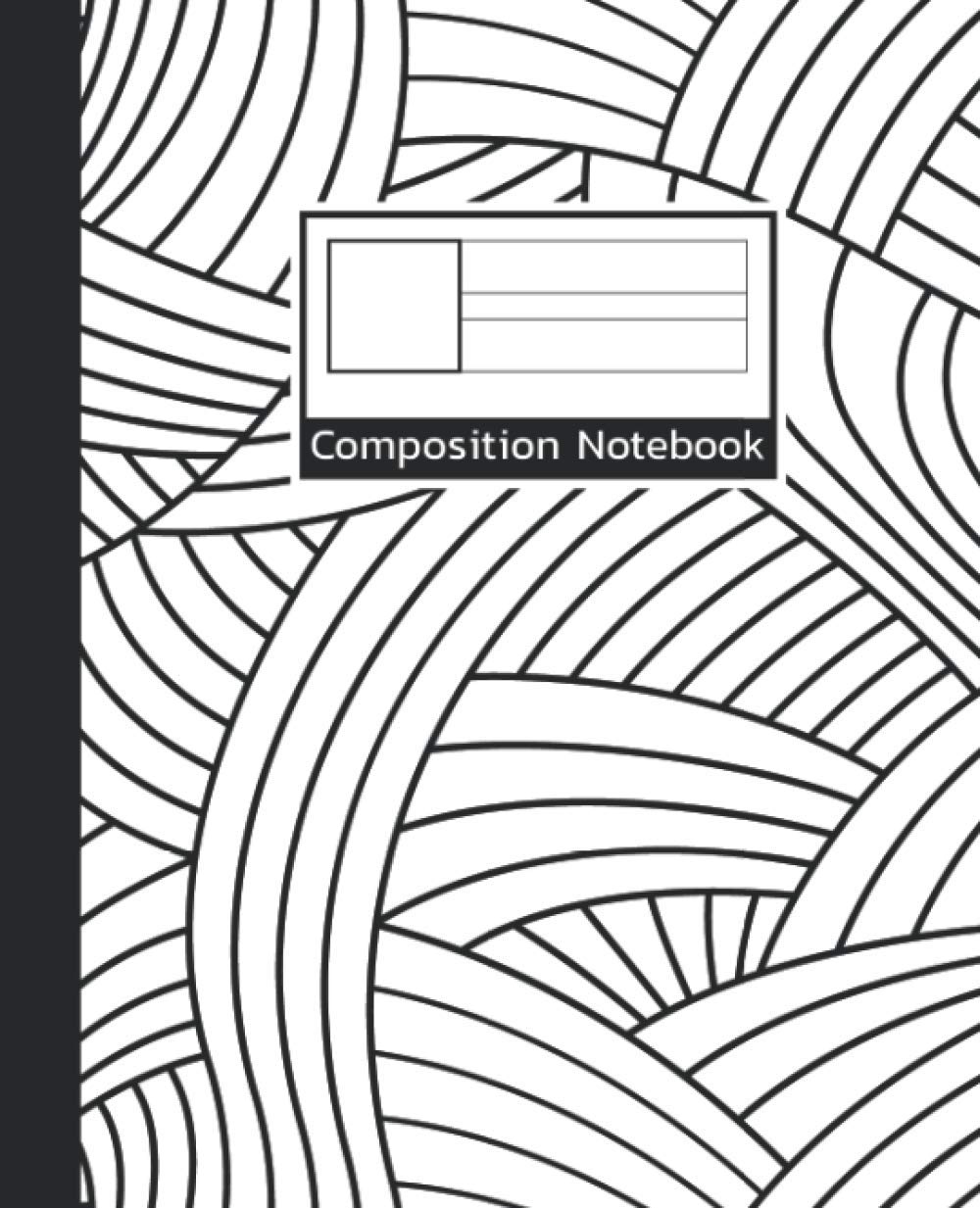 Composite Notebook Pattern: Abstract Line art background - Wide ruled ...