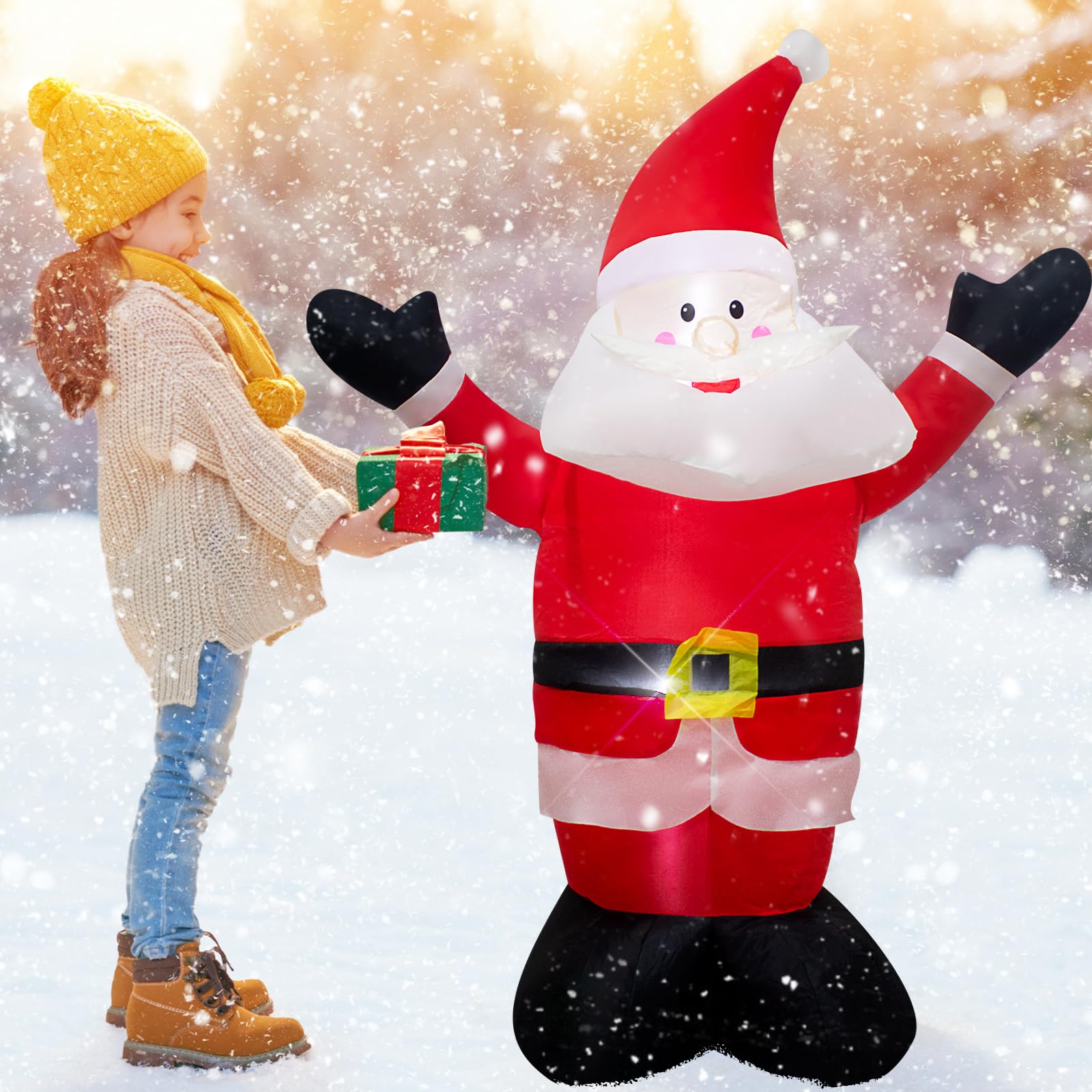 Amazon.com: 4 Foot Christmas Inflatable Santa Claus Decoration with LED ...