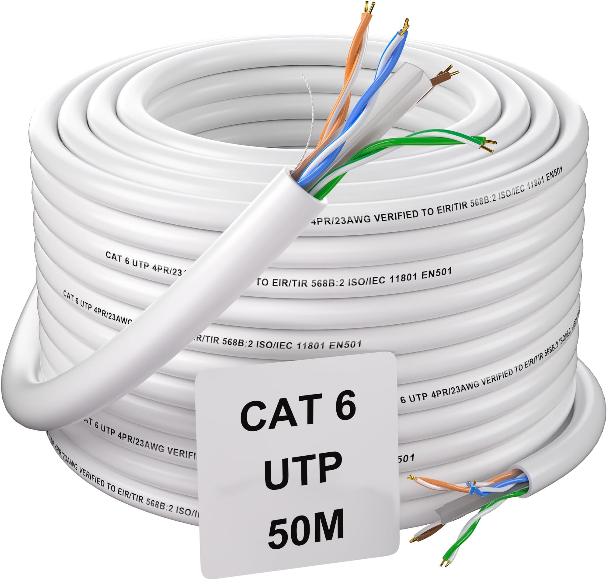 Mr. Tronic Bulk Cat 6 Ethernet Cable 50m, High Speed LAN Ethernet ...