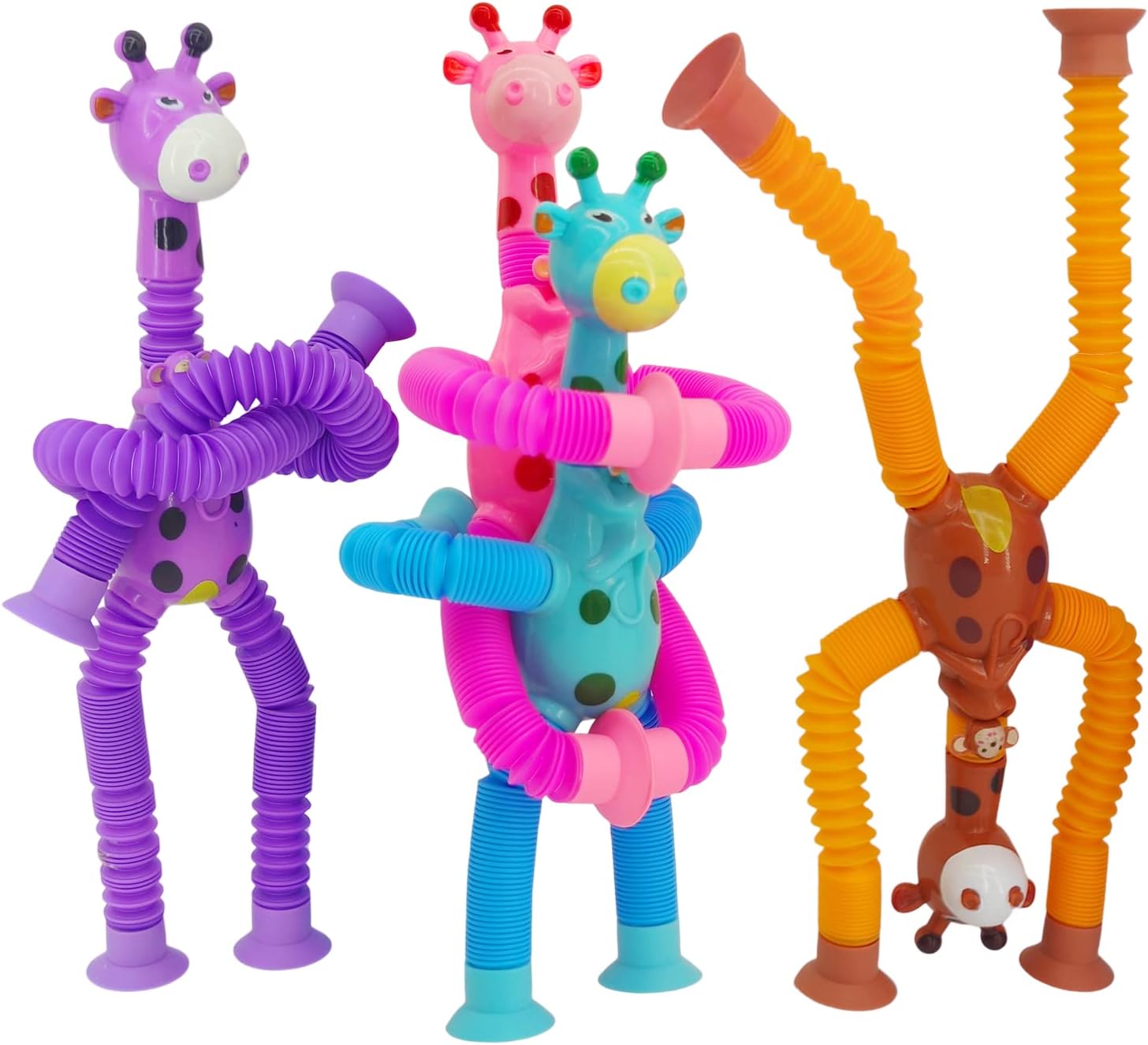 Amazon.com: utosday 4 Pieces Telescopic Suctidget Tubes Sensory Toys ...