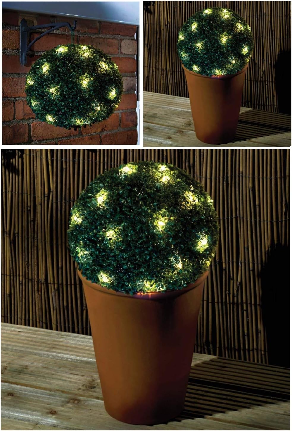 Goldstar Solar Topiary Ball Sphere Pagoda Heart Bush Garden Patio ...