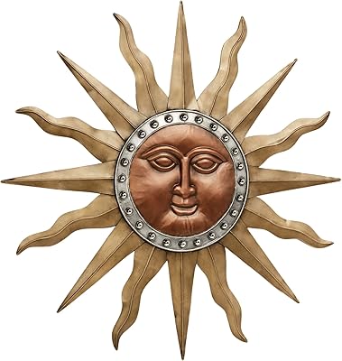 TOPIA Metal Sun Wall Decor Metal Sun Decor Outdoor Sun Wall Art (21 ...