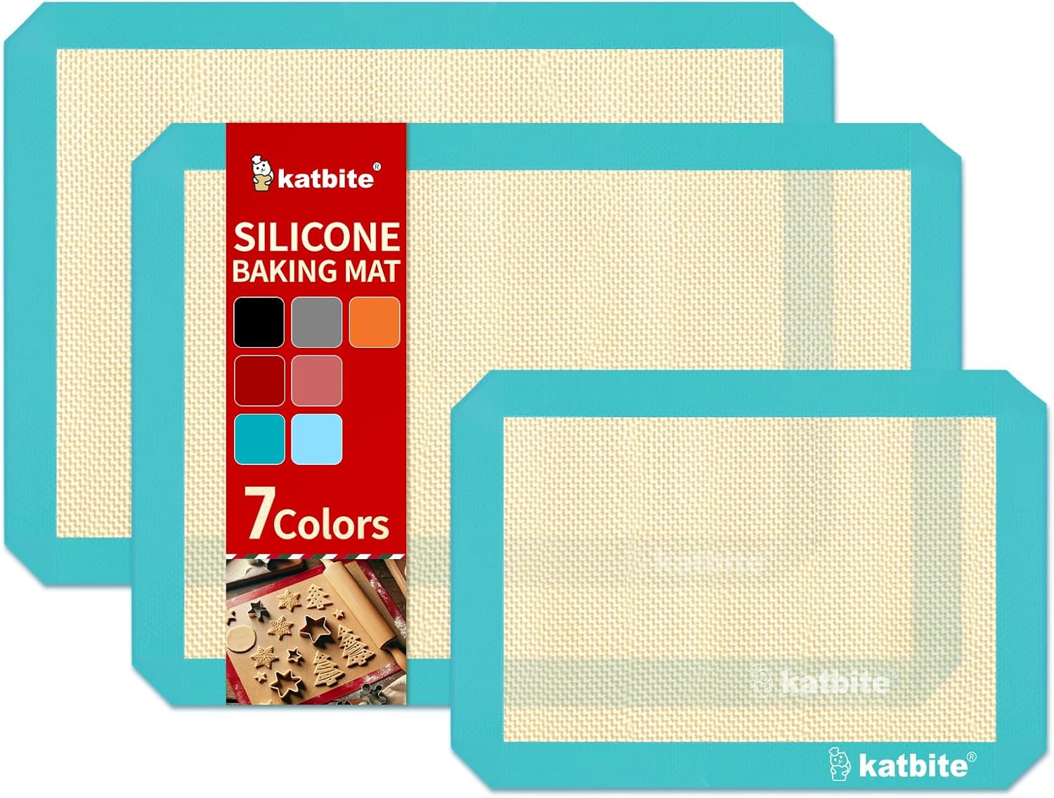 Amazon.com: Katbite Silicone Baking Mat Colorful Collection - Set of 3: ...