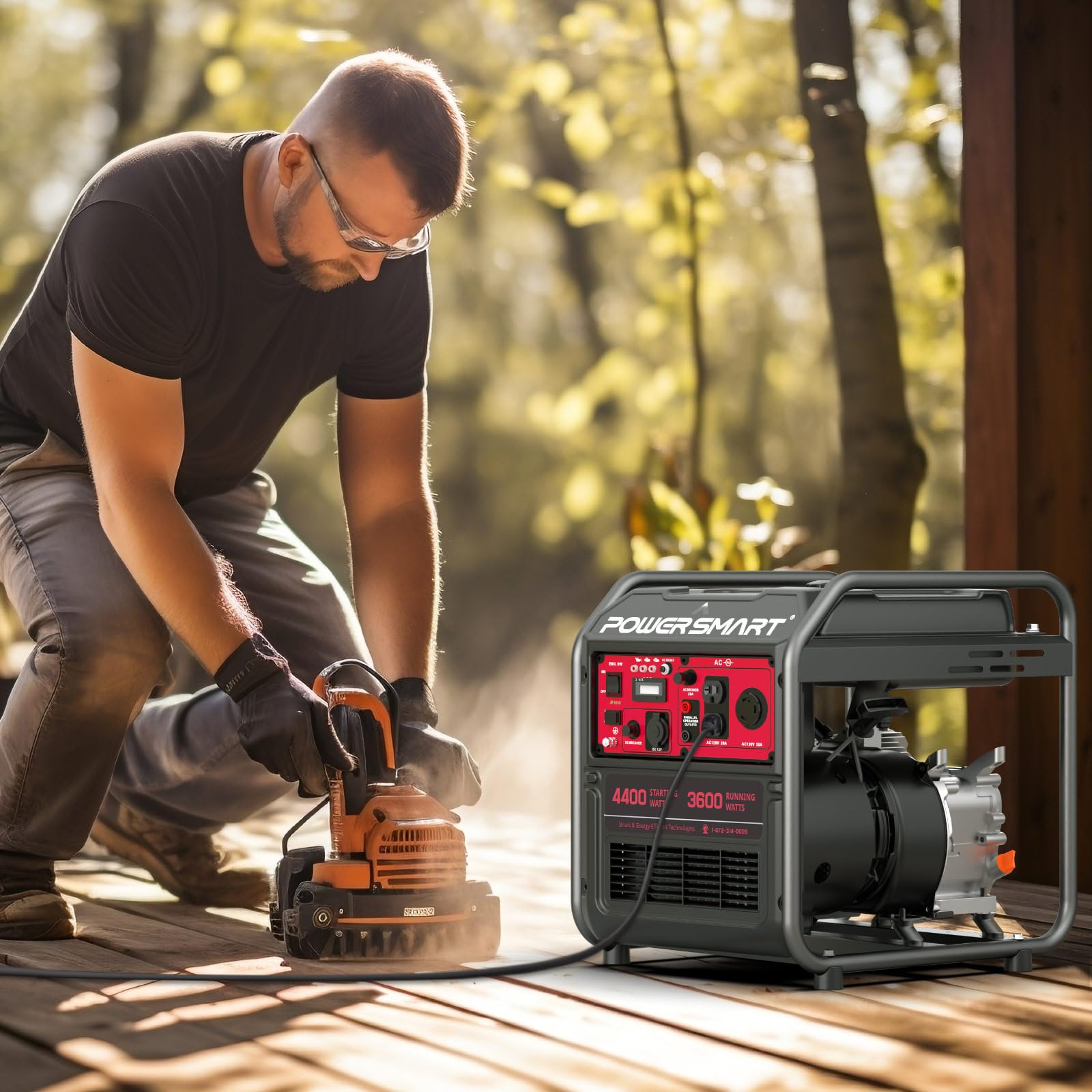 Snapklik.com : 4400-Watt Portable Generator, Gas Powered Open Frame ...
