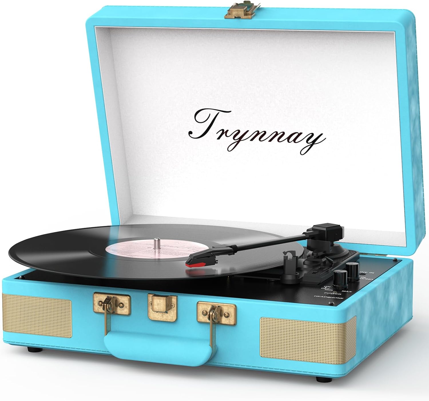 Trynnay Record Player 3 Speed Bluetooth Portable Suitcase Vinyl Player ...
