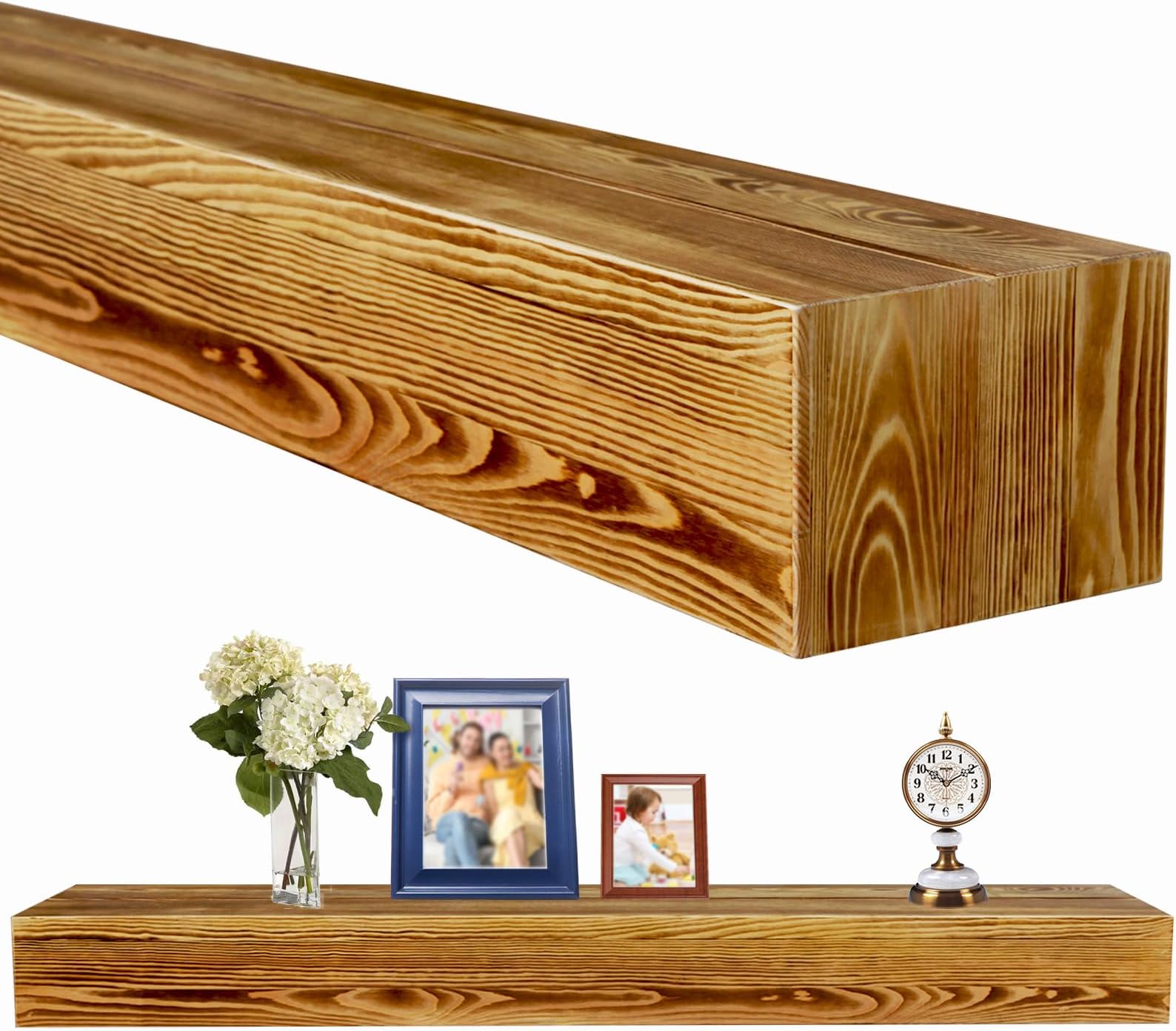 Amazon.com: COSHOMER Fireplace Mantel - Floating Mantel Shelf, Wood ...