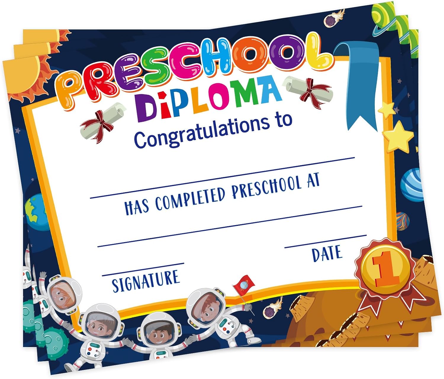 Amazon.com : WhatSign 36PCS Preschool Diploma Preschool Award ...