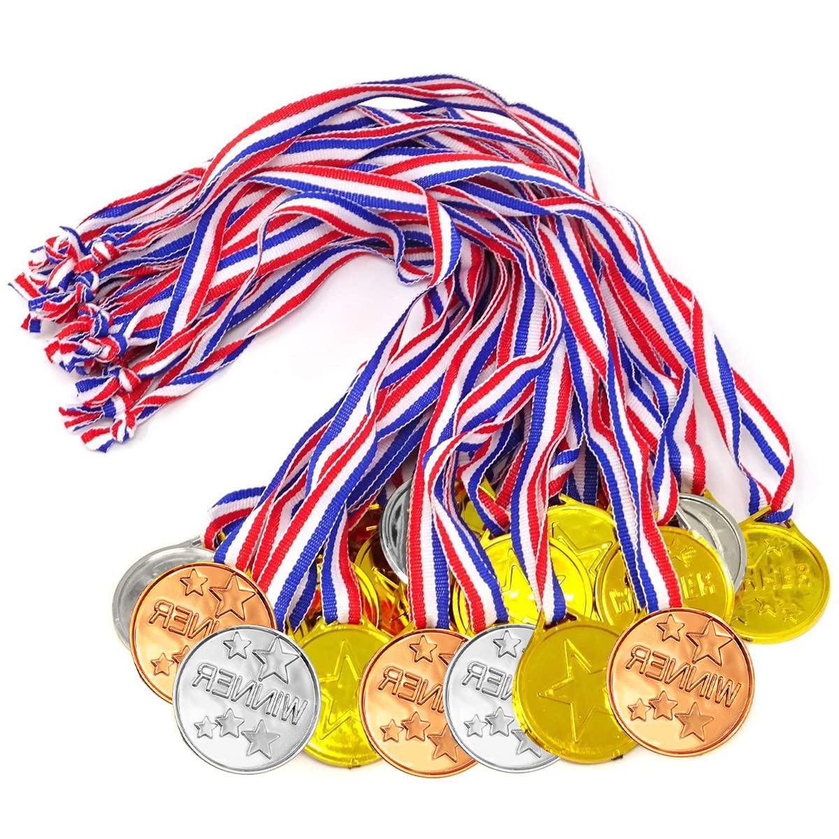 Buy Guador 50 Pcs Winner Medals,Kids Plastic Gold Medals Children's ...