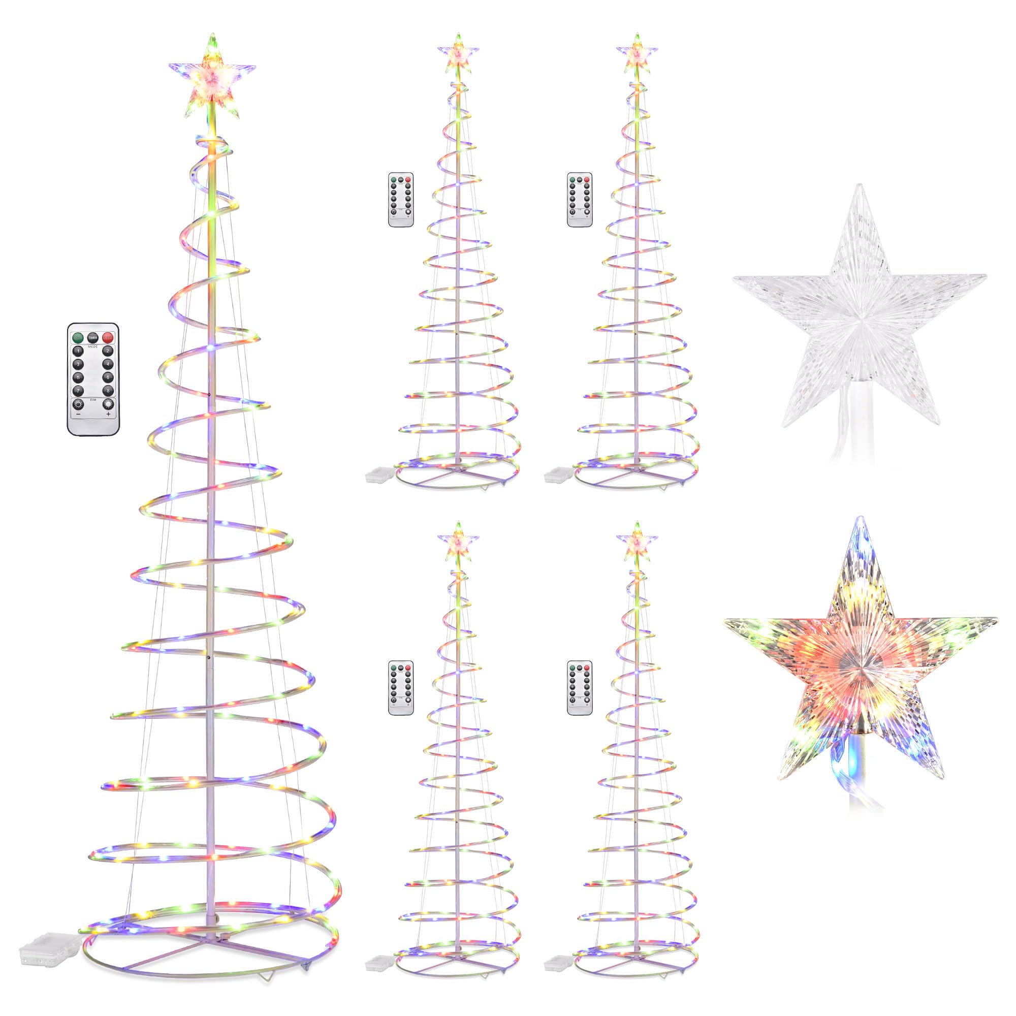 Snapklik.com : Yescom Twinkle 6Ft Spiral Christmas Tree Light 182 Pre ...
