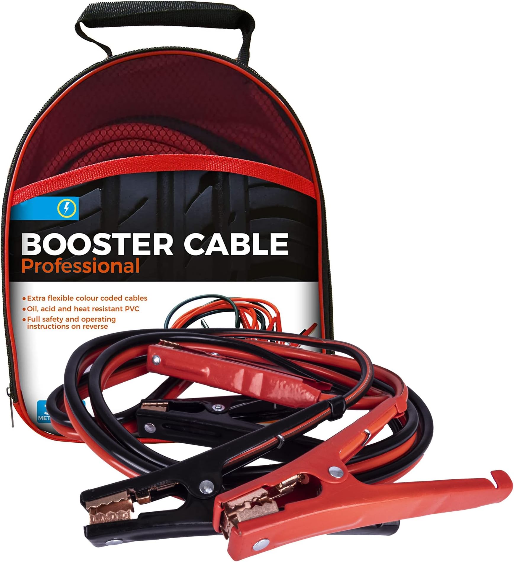 KRIEGER Battery Jump Leads, 4 Meters, 35mm², 800Amp Heavy Duty Booster ...