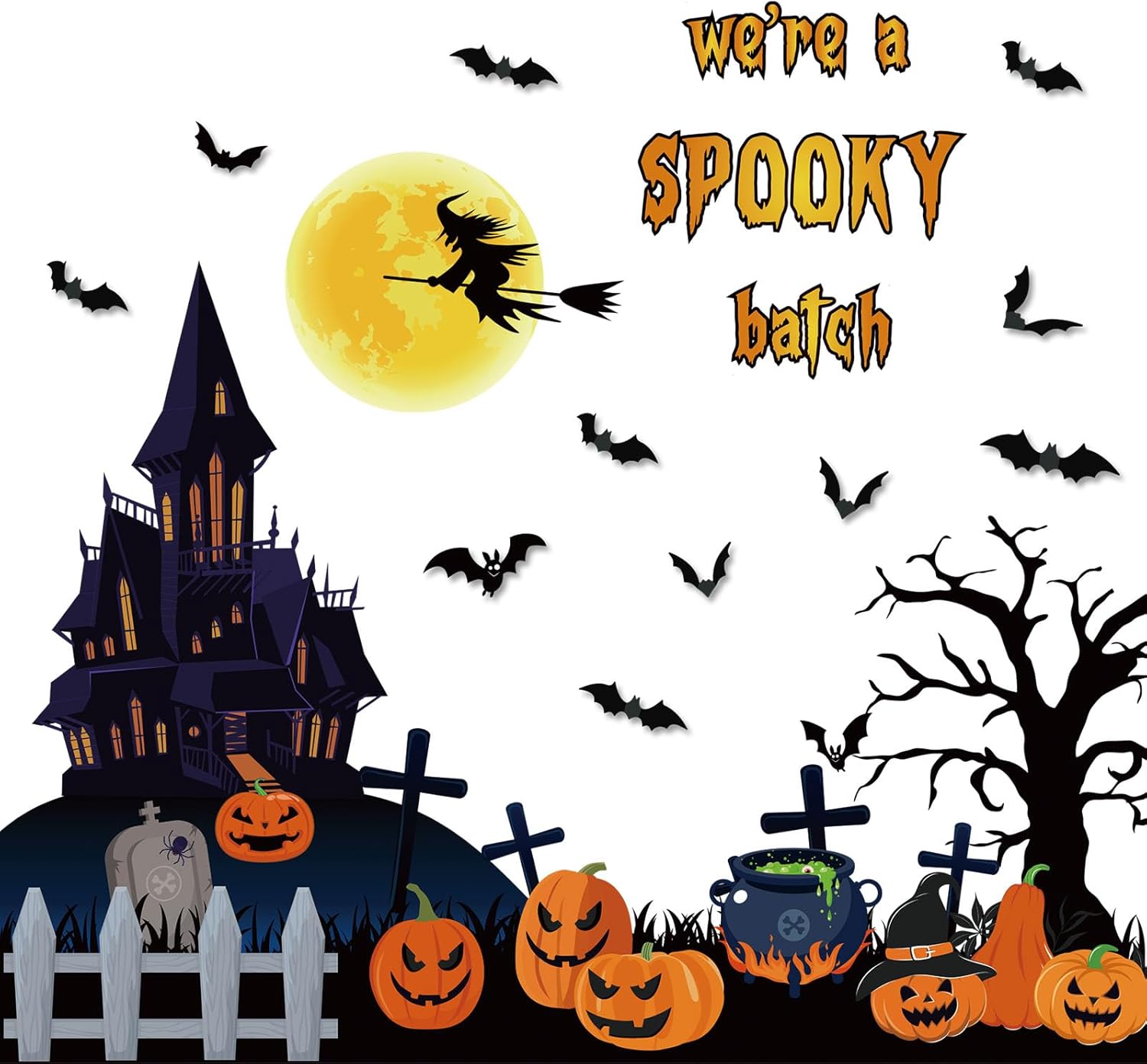 Amazon.com : Pasimy 48 Pcs Halloween Classroom Bulletin Board ...