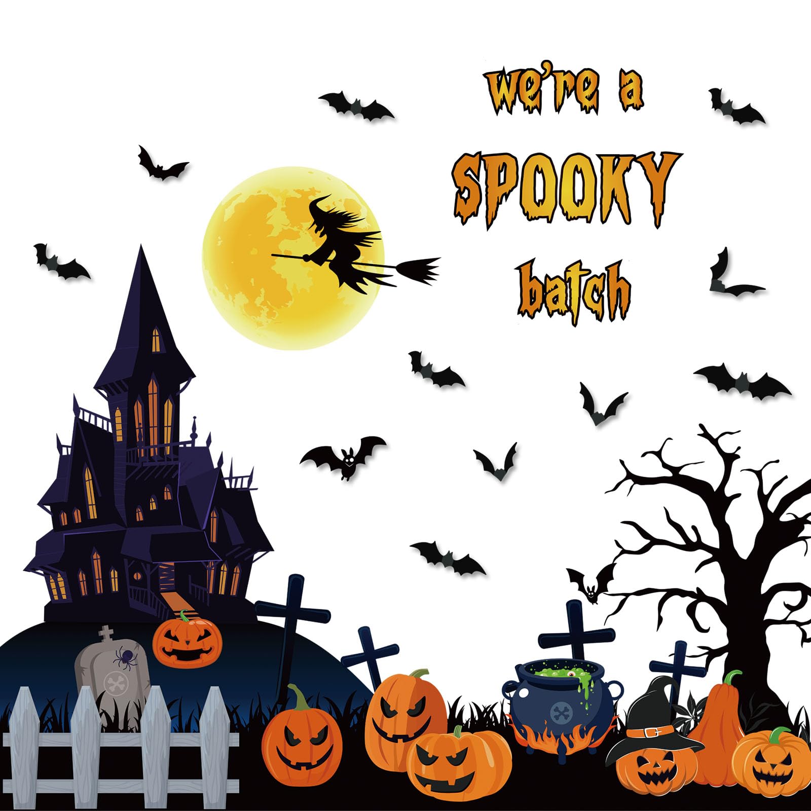 Snapklik.com : 48 Pcs Halloween Classroom Bulletin Board Decorations 3D ...