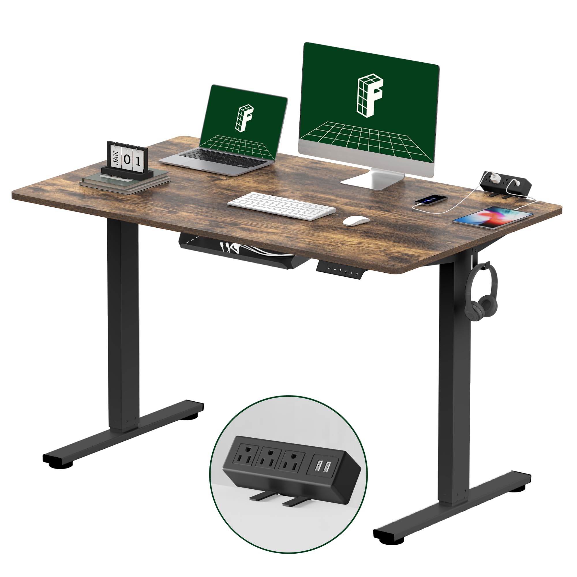 Buy FLEXISPOT EN2 Height Adjustable Standing Desk 48 x 30'' Whole-Piece ...