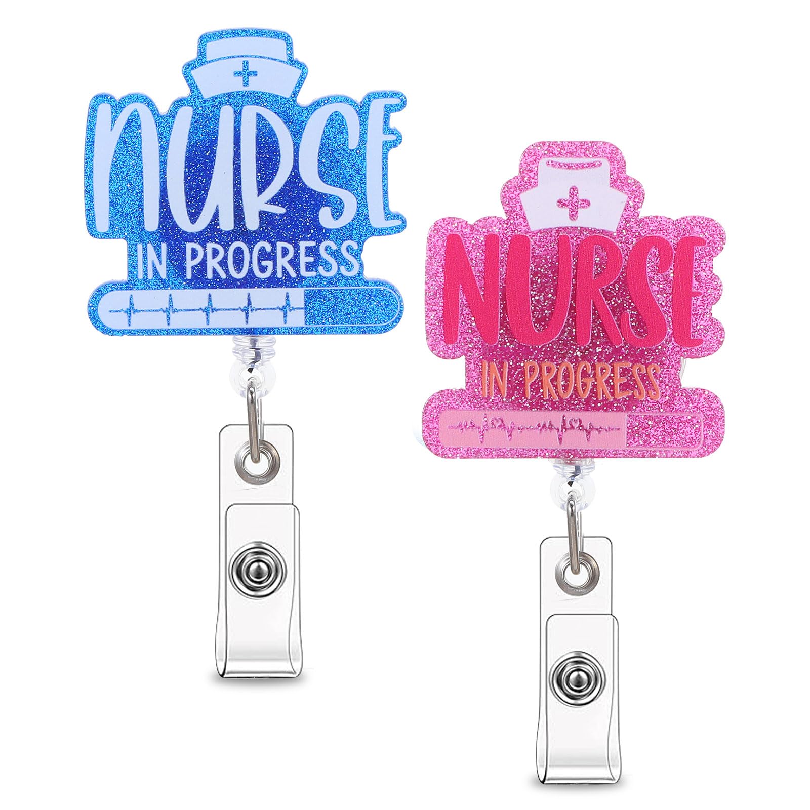 Amazon.com : Prasacco 2 Packs Nurse Badge Reel Holder, Nurse in ...