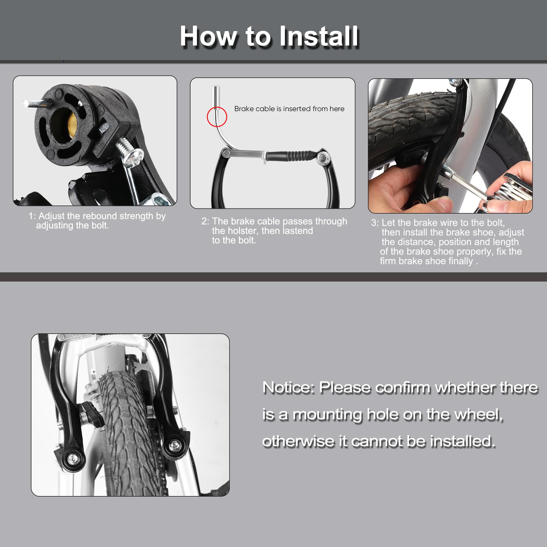 Snapklik.com : Hmfmdy Bike Brakes Set, Complete Brake Kit For Most ...