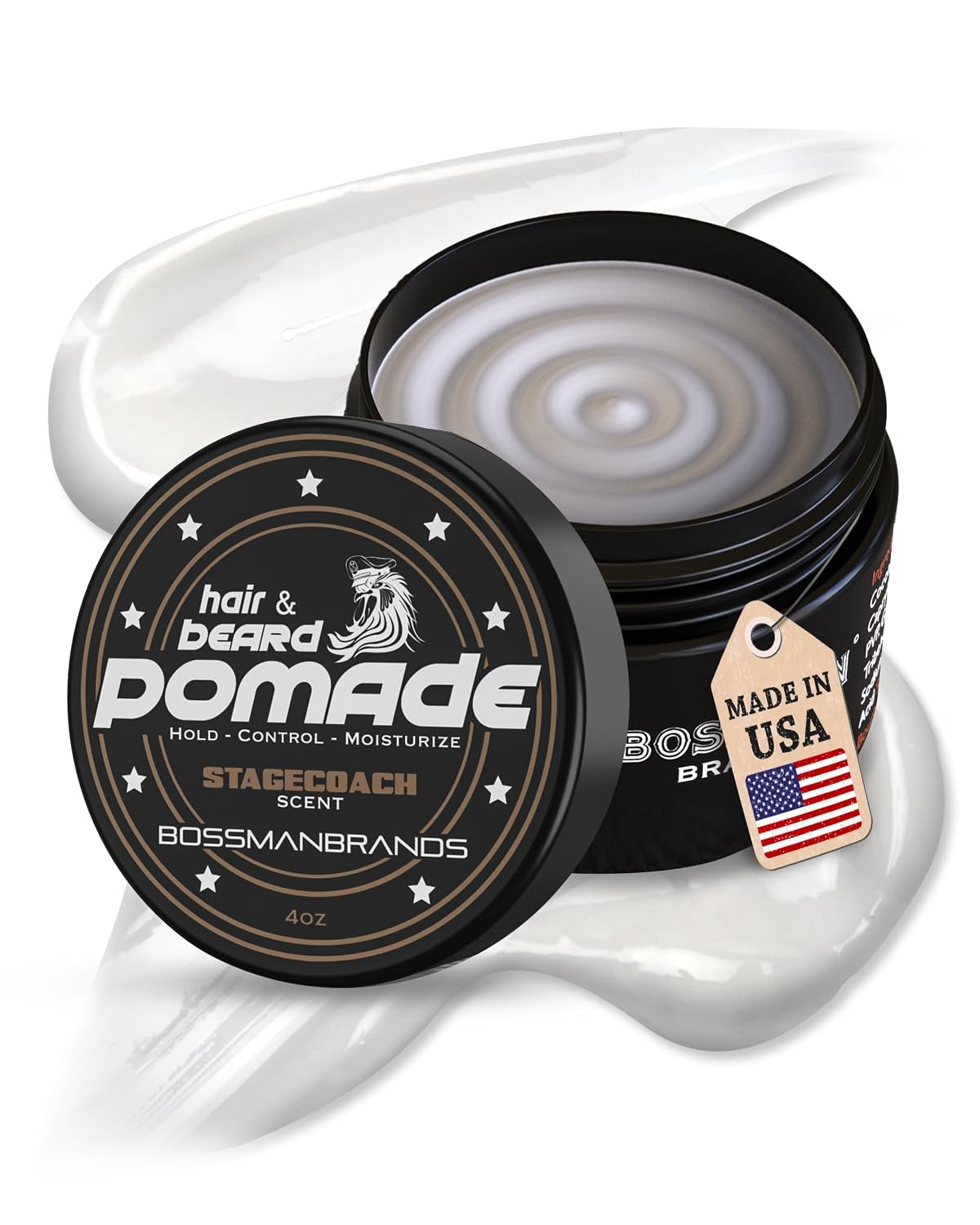 Amazon.com: Bossman Hair & Beard Pomade for Men (Stagecoach Scent ...