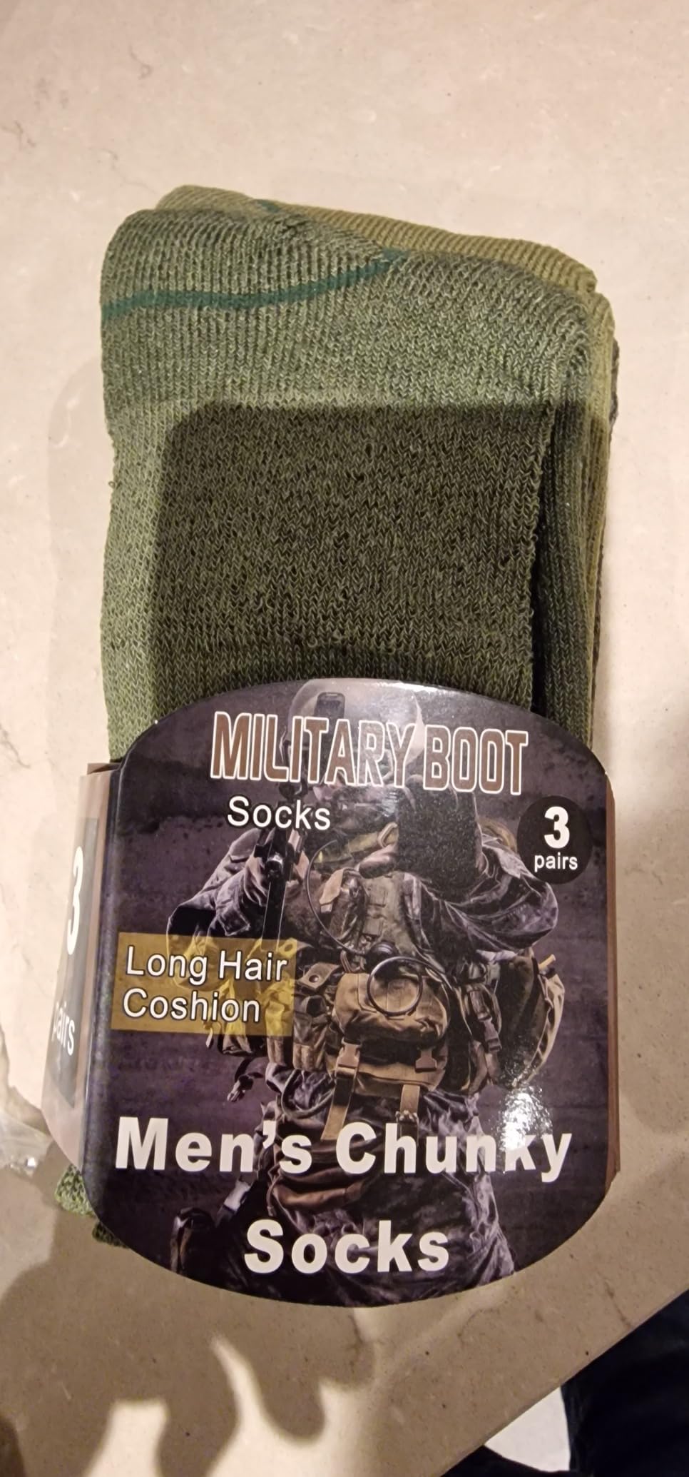 ARG 6 Pairs Men’s Army Military Sock Combat Boots Hiking Padded Thermal ...