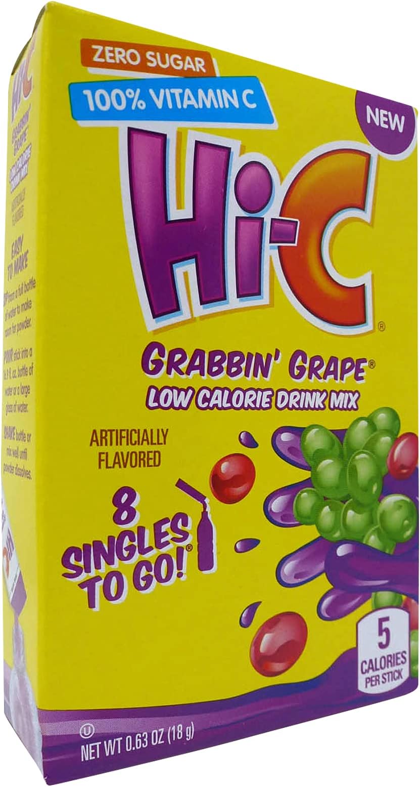 Amazon.com : Hi-C GGRABBIN' GRAPE LOW CALORIE DRINK MIX single To GO ...
