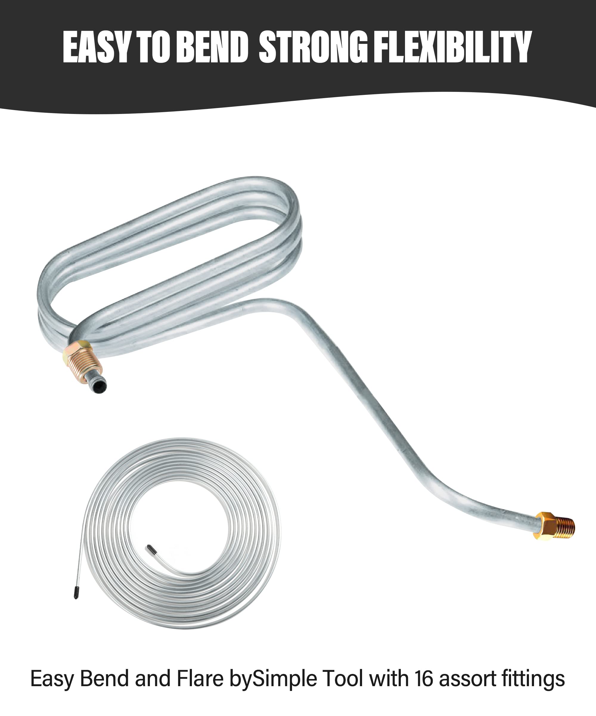 Snapklik.com : YAKEFLY 25 Ft. 3/16 Copper Nickel Brake Line,Rustproof ...