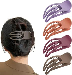 4 stuks Franse Concord platte haarclips, 9,54 cm holle gebogen ...