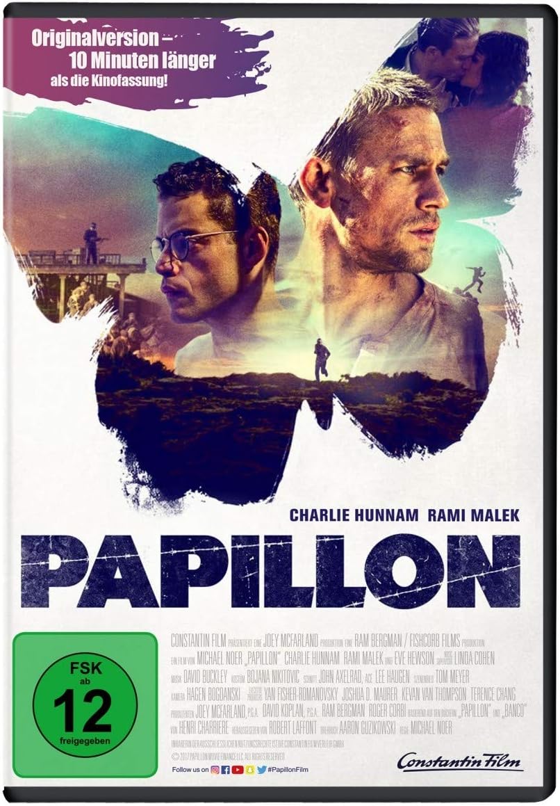 PAPILLON - MOVIE [DVD] [2017]: Amazon.co.uk: Hunnam, Charlie, Malek ...