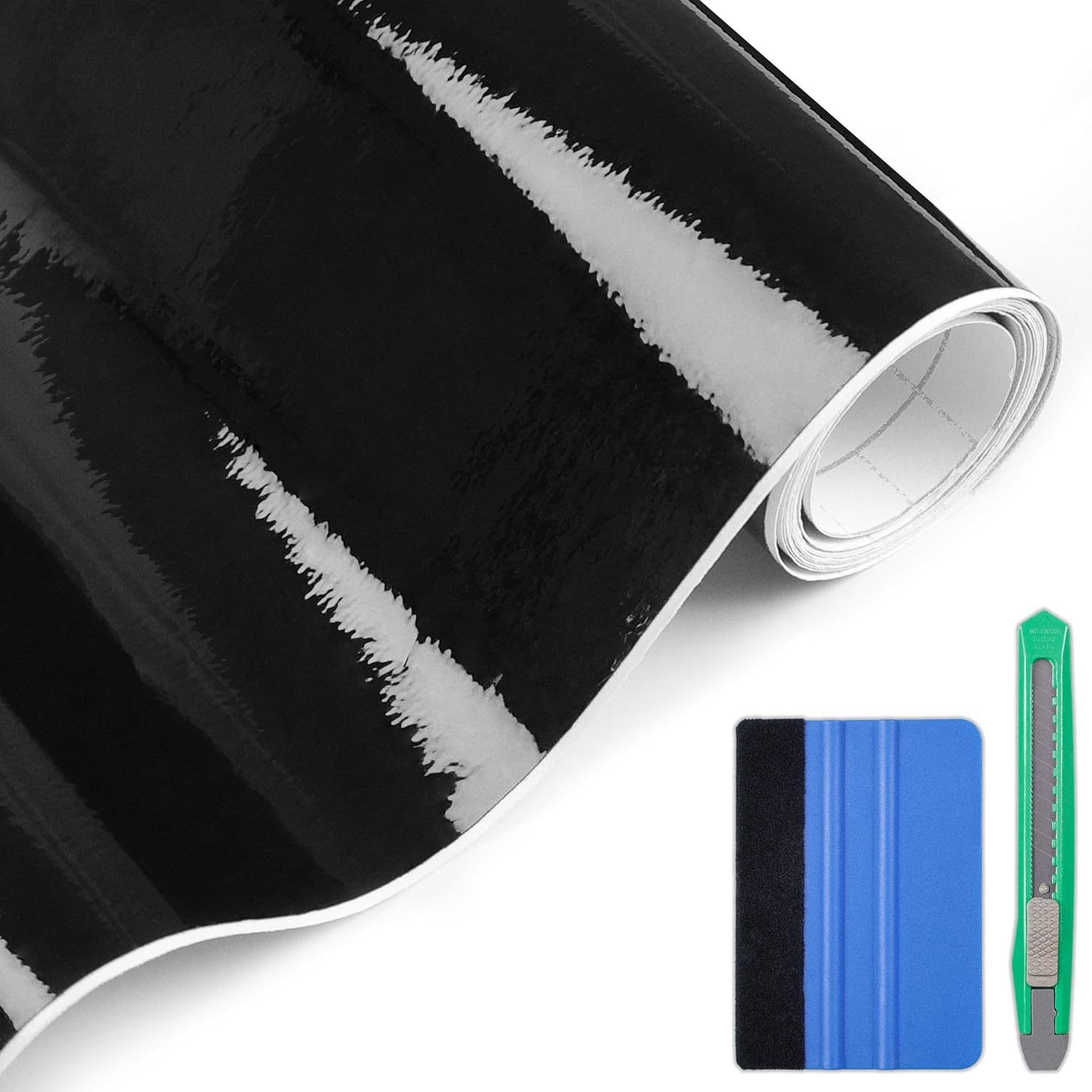 Amazon.com: Arespark Gloss Black Vinyl Wrap 1ft x 10ft, Car Wrap Vinyl ...