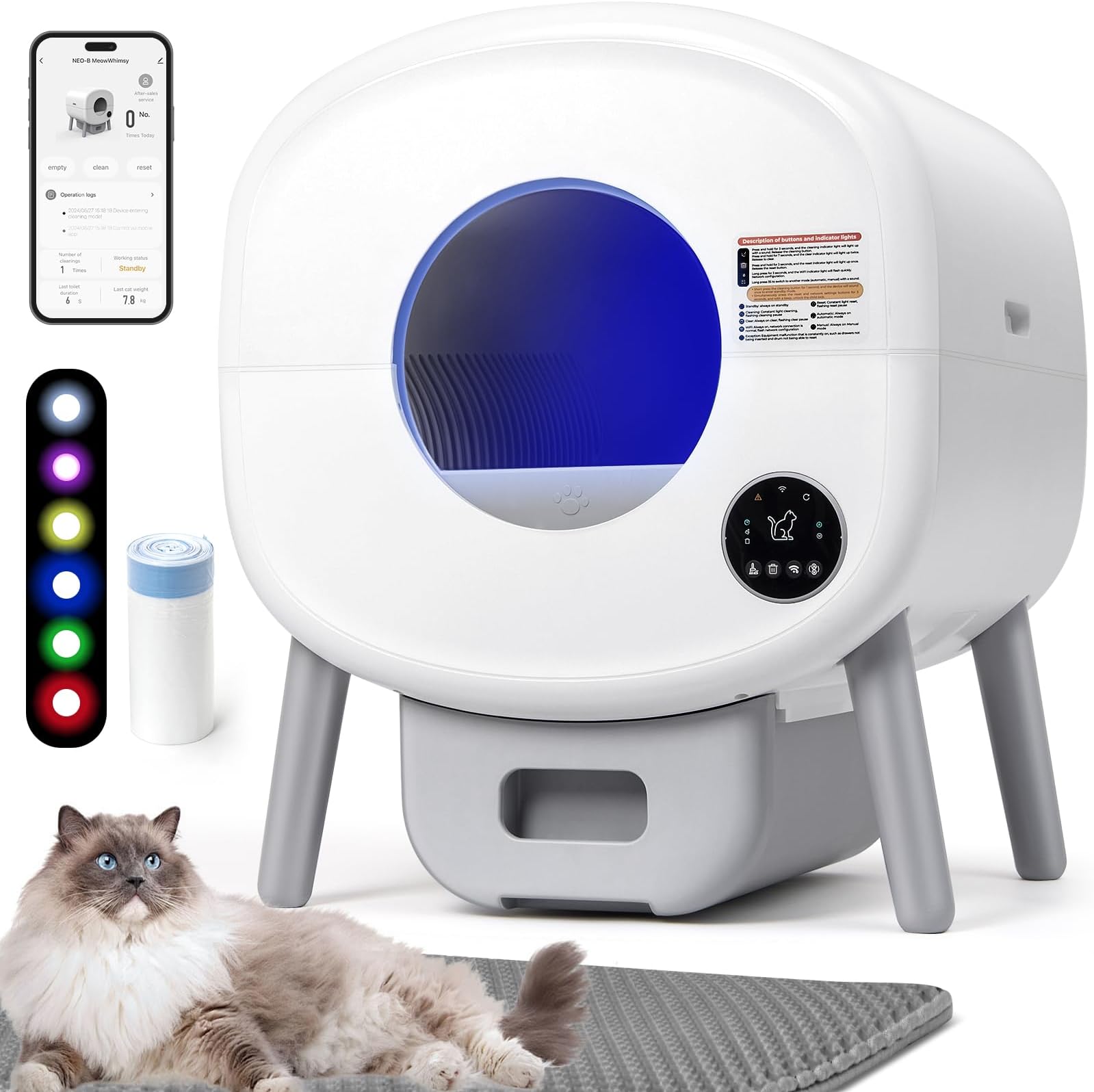 Amazon.com: Fsitego Self-Cleaning Cat Litter Box: Extra Large Automatic ...